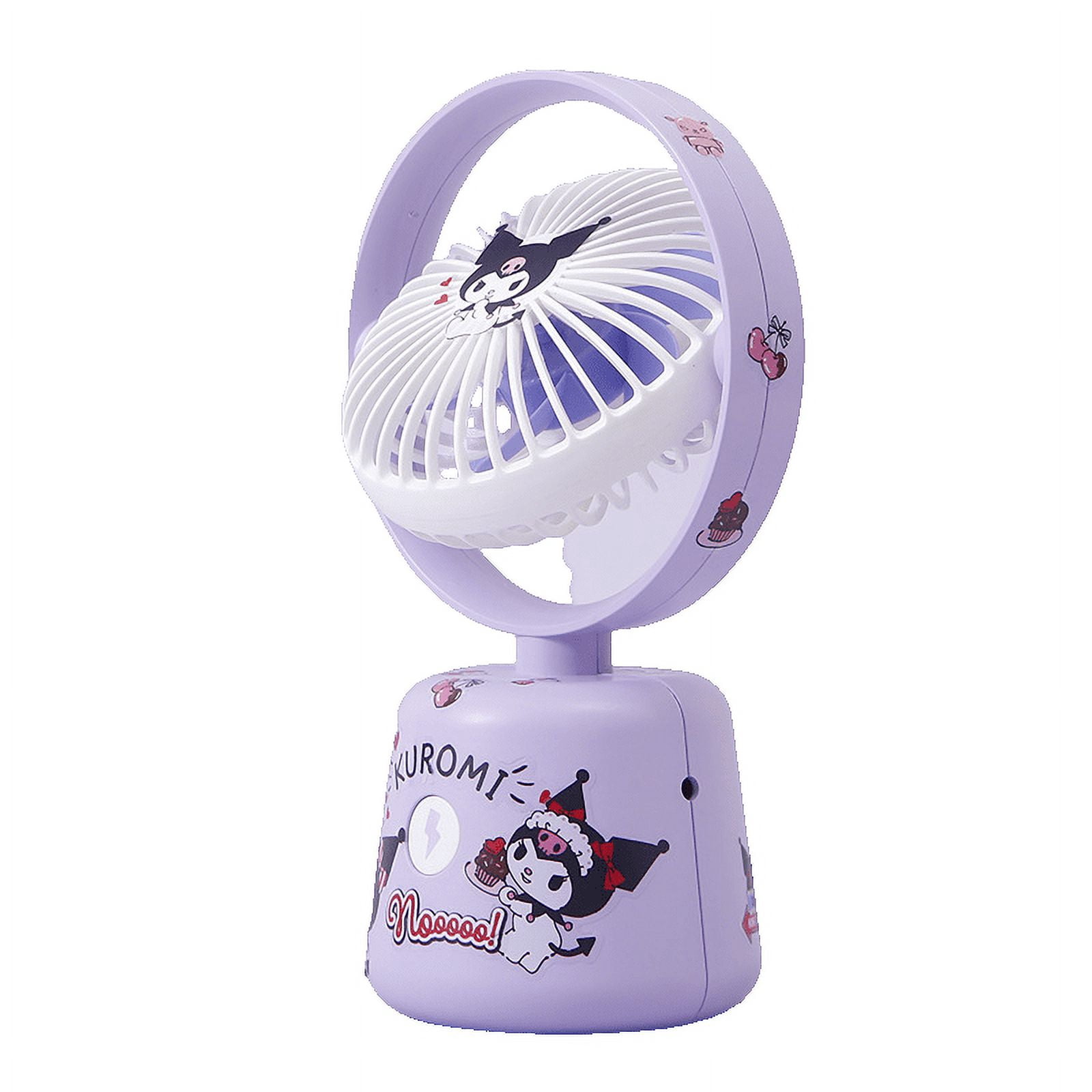 Sanrio Kawaii Kuromi Handheld Small Fan Cartoon Outdoor Portable Mute ...