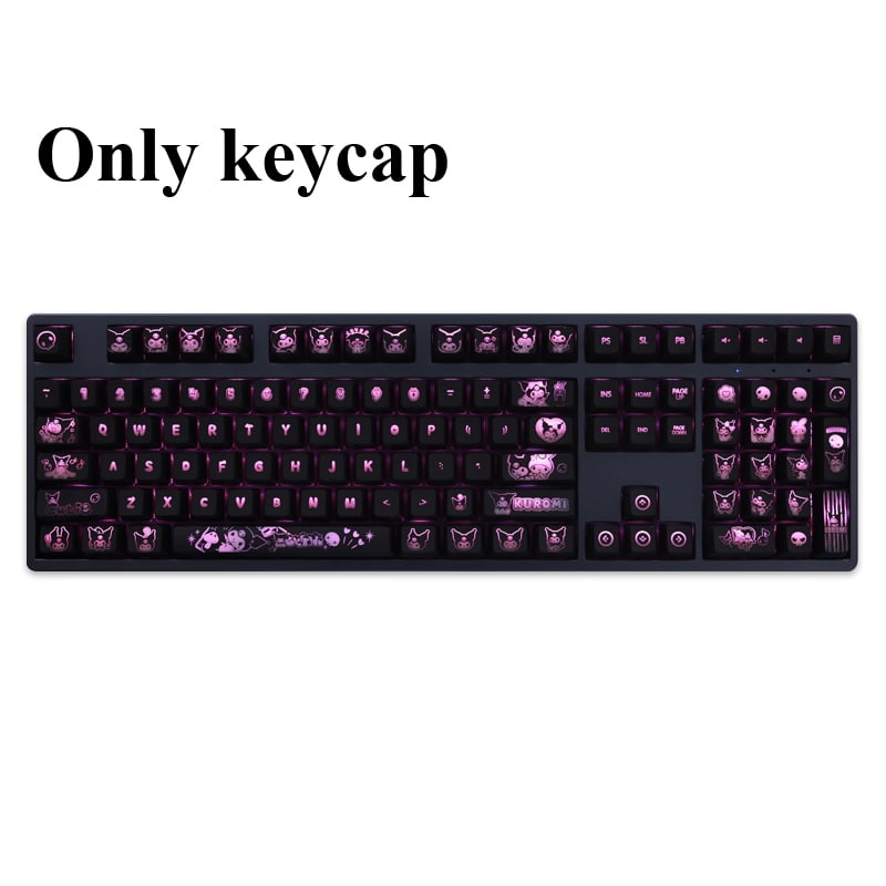 Sanrio Kawaii Kuromi Keycaps 104keys Pbt Key Caps Anime Diy Girl Gaming ...