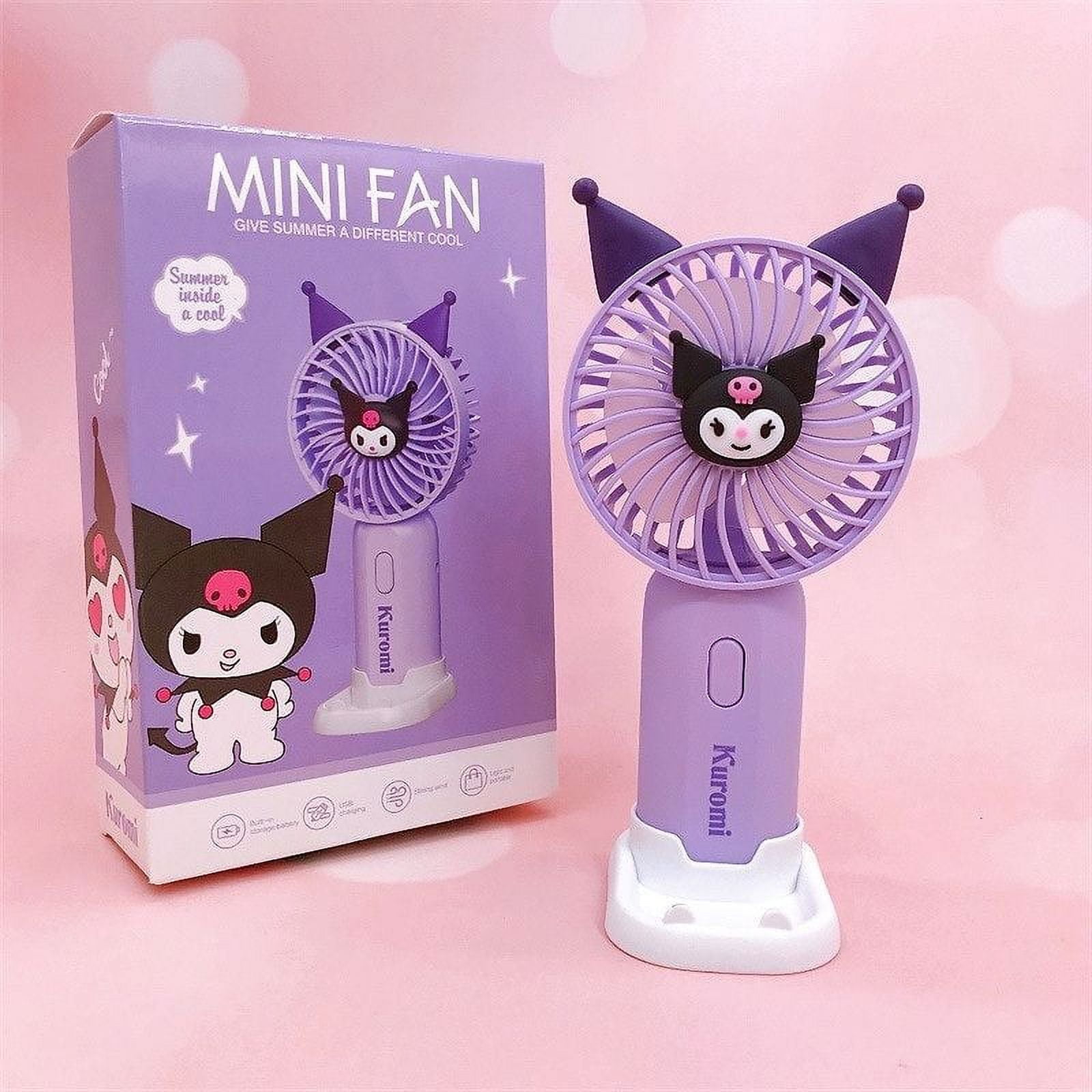 Sanrio Kawaii Kuromi My Melody Cinnamoroll Handheld Small Fan Usb ...