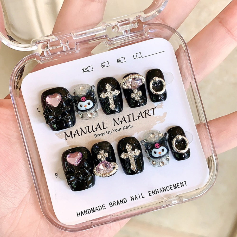 Sanrio Kawaii Kuromi Y2k Handmade Manicure Patch Collection FakeNails ...