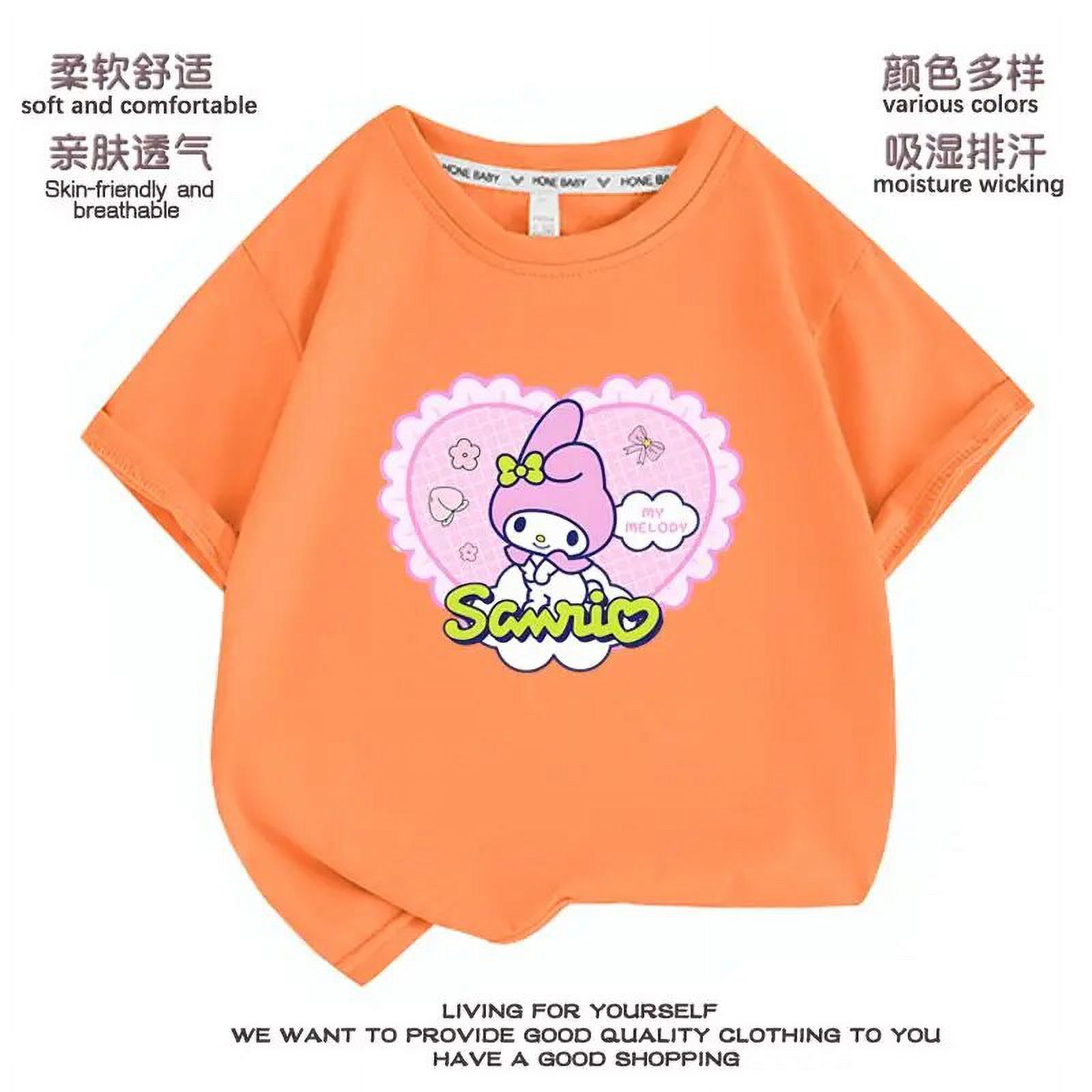Sanrio Kawaii My Melody Girls Short Sleeve T-Shirts Children's Clothing ...