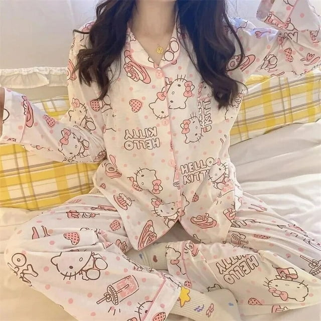 Sanrio Kawaii Pajamas Anime y2k Character Hello Kitty My Melody ...