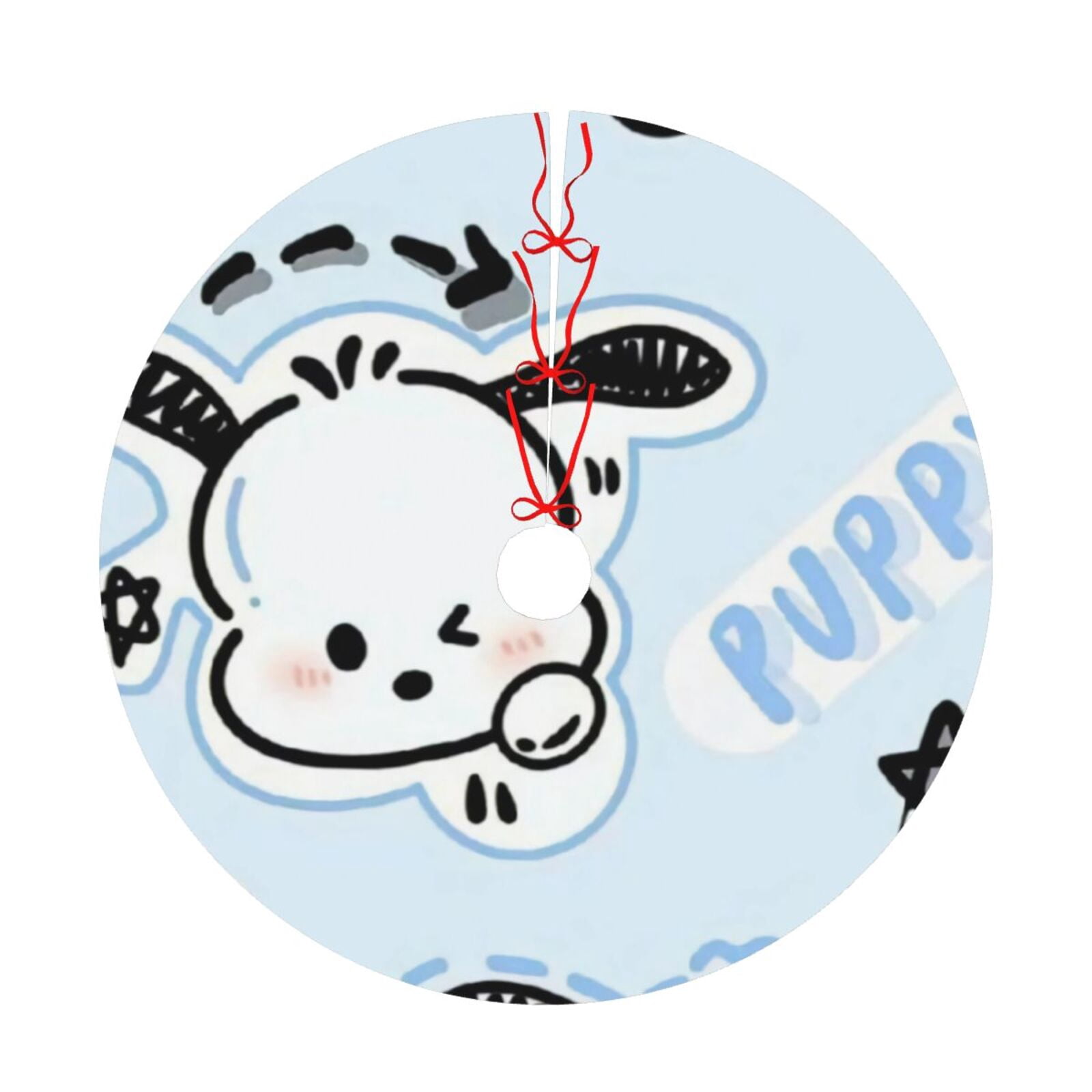 Sanrio Kawaii Pochacco Christmas Tree Skirt Soft and Funny Red Green ...