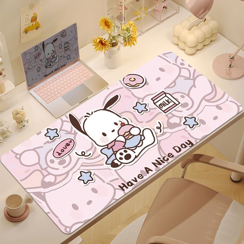 Sanrio Kawaii Pochacco Cute Large Mouse Pad Computer Keyboard Lock Edge ...