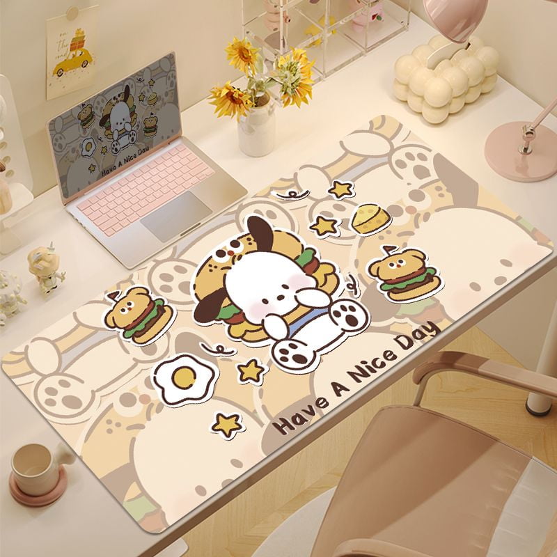Sanrio Kawaii Pochacco Cute Large Mouse Pad Computer Keyboard Lock Edge ...