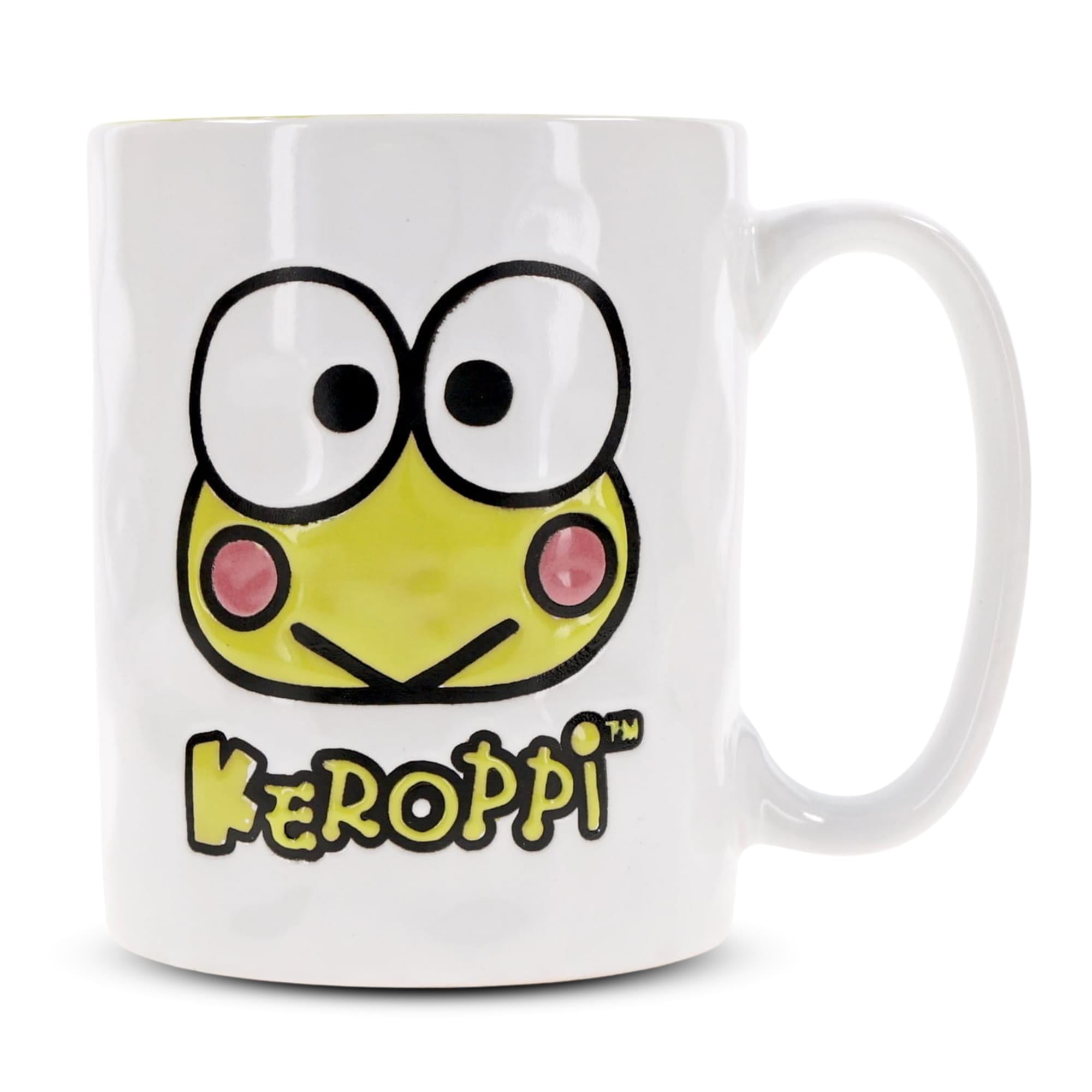 Sanrio Keroppi Face Wax-Resist Ceramic Pottery Mug | Holds 17 Ounces ...