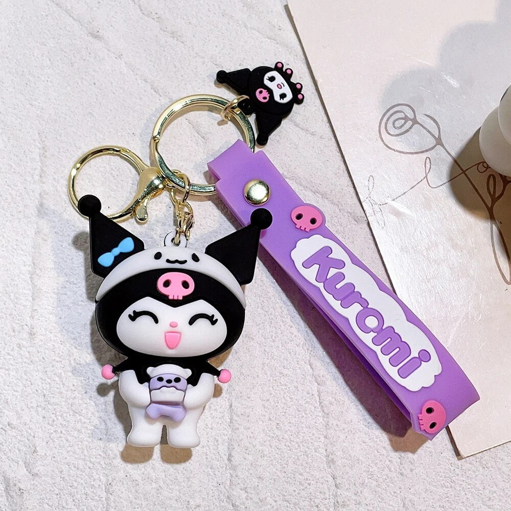 Sanrio Keychain Kawaii Kuromi Keychain Cartoon Toys Dolls Kuromi Bag ...