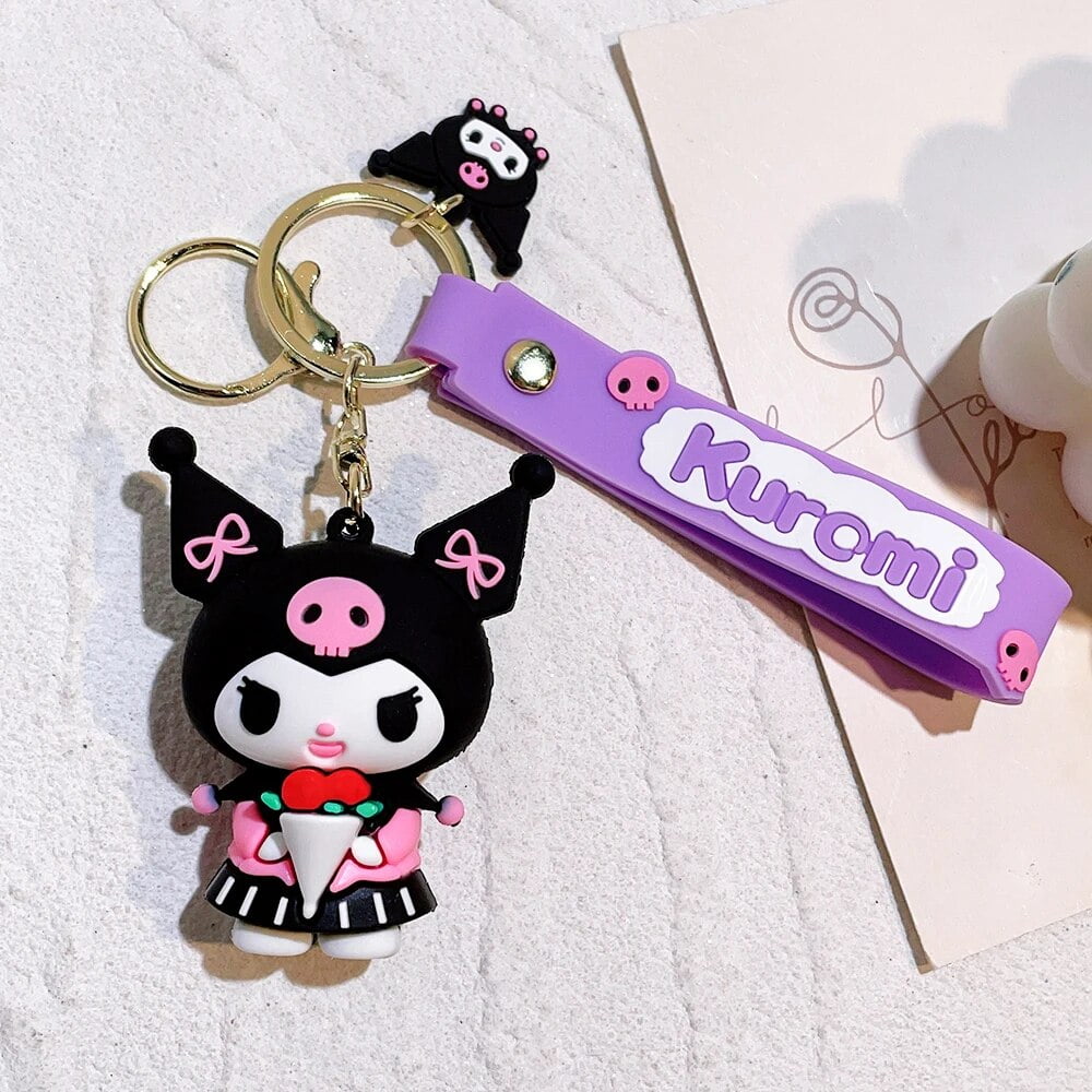 Sanrio Keychain Kawaii Kuromi Keychain Cartoon Toys Dolls Kuromi Bag ...
