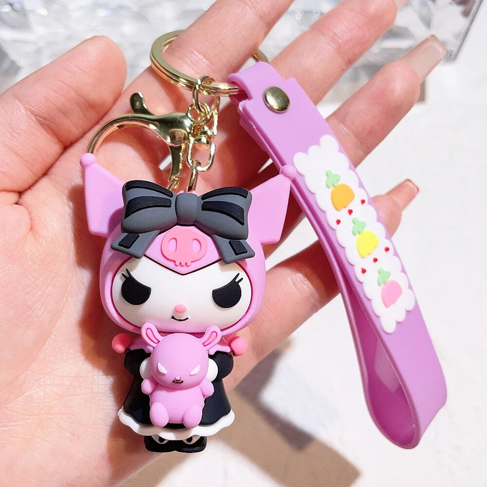 Sanrio Keychain Kawaii Kuromi Keychain Cartoon Toys Dolls Kuromi Bag ...