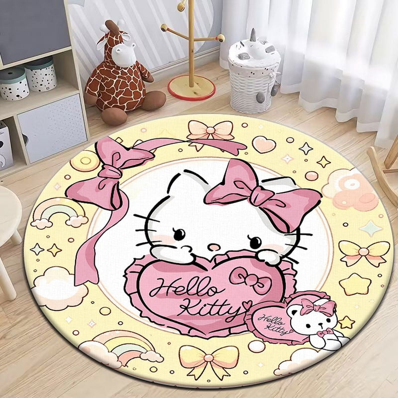 Sanrio Kitty Large Area Circular Carpet Cartoon Kitty Lounge Chair ...