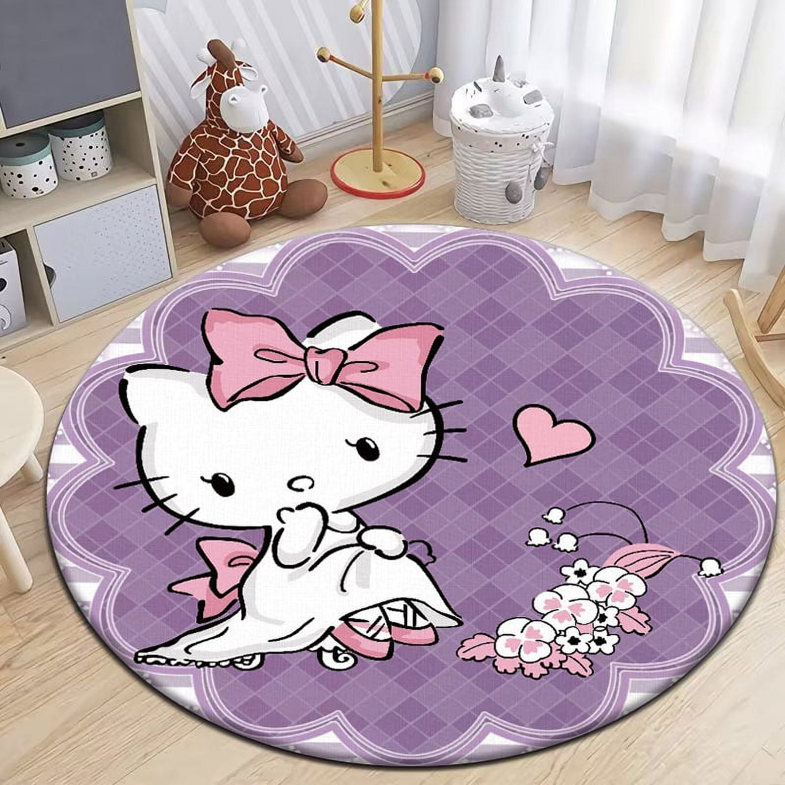 Sanrio Kitty Large Area Circular Carpet Cartoon Kitty Lounge Chair ...
