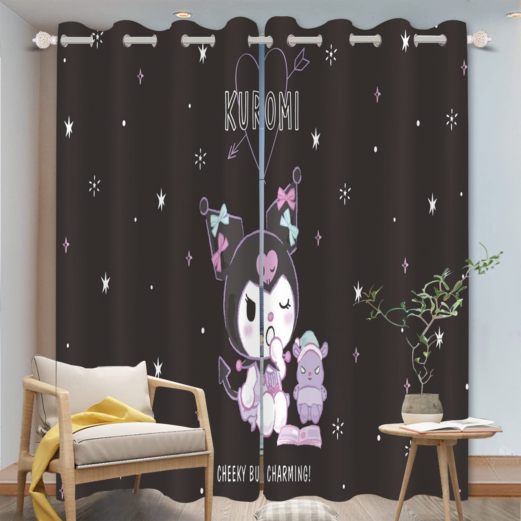 Sanrio Kuromi 3D Print Curtain Cartoon Polyester Cute Various Sizes ...