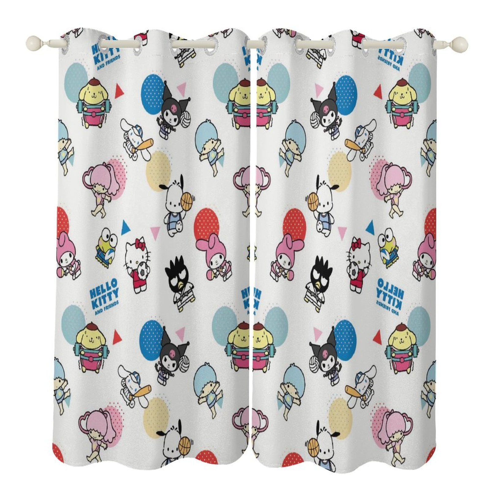 Sanrio Kuromi And Melody Hello Kitty And Friends Curtains 72 inch,2 ...