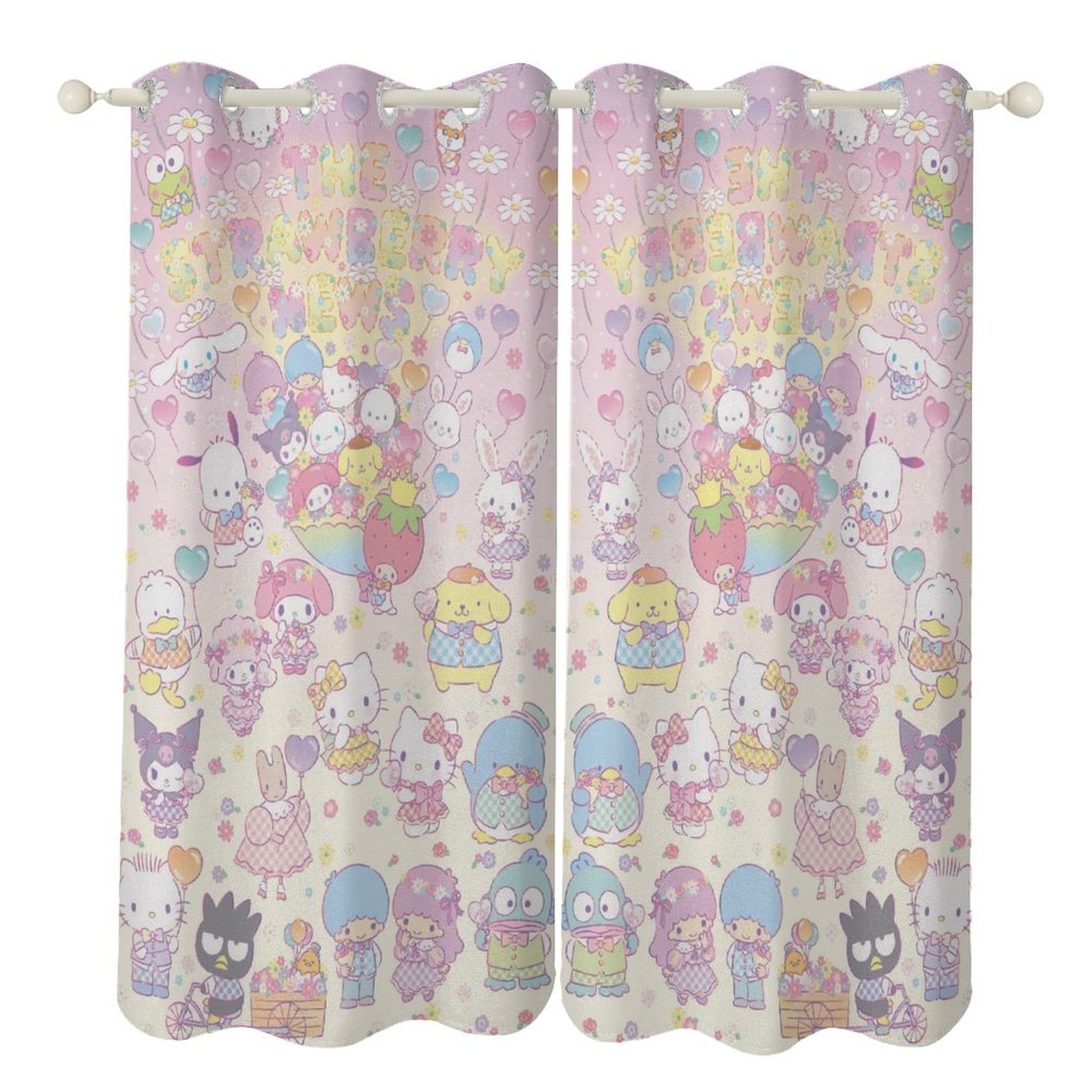 Sanrio Kuromi And Melody Hello Kitty And Friends Kids Curtains 52 X 84 ...