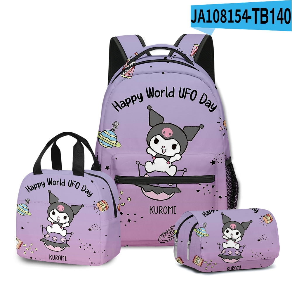 Sanrio-Kuromi Anime Backpacks Cartoon Laptop Backpack Daypack 3D ...
