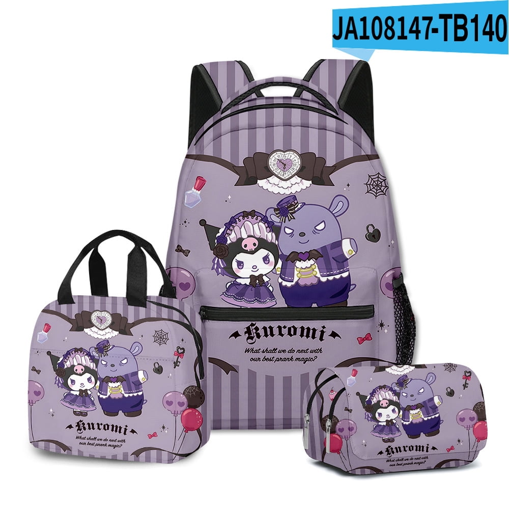 Sanrio-Kuromi Anime Backpacks Cartoon Laptop Backpack Daypack 3D ...