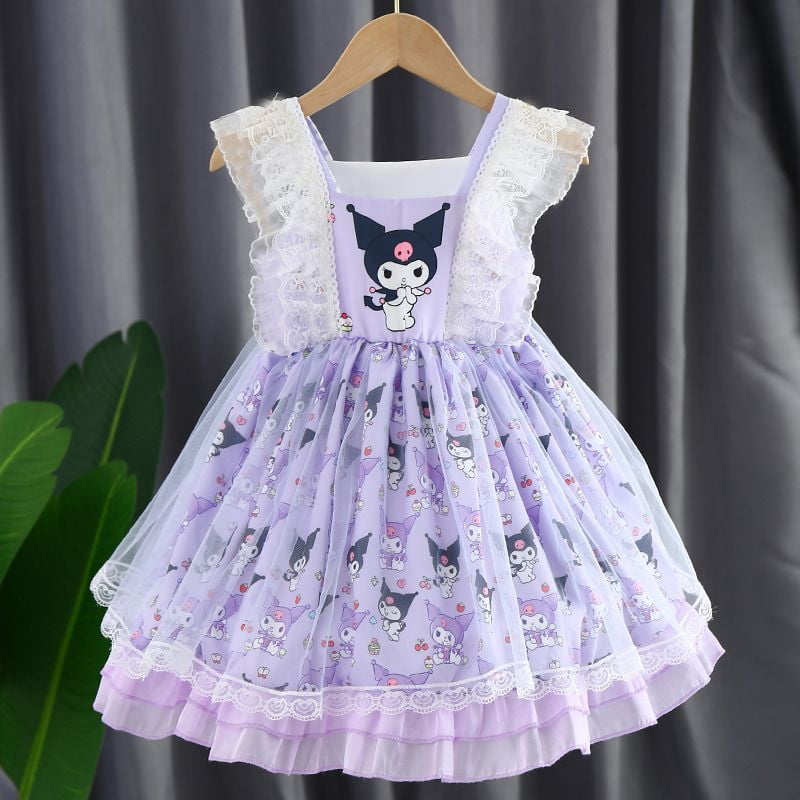 Sanrio Kuromi Anime Peripherals Cartoon Character Dress Kawaii Short ...