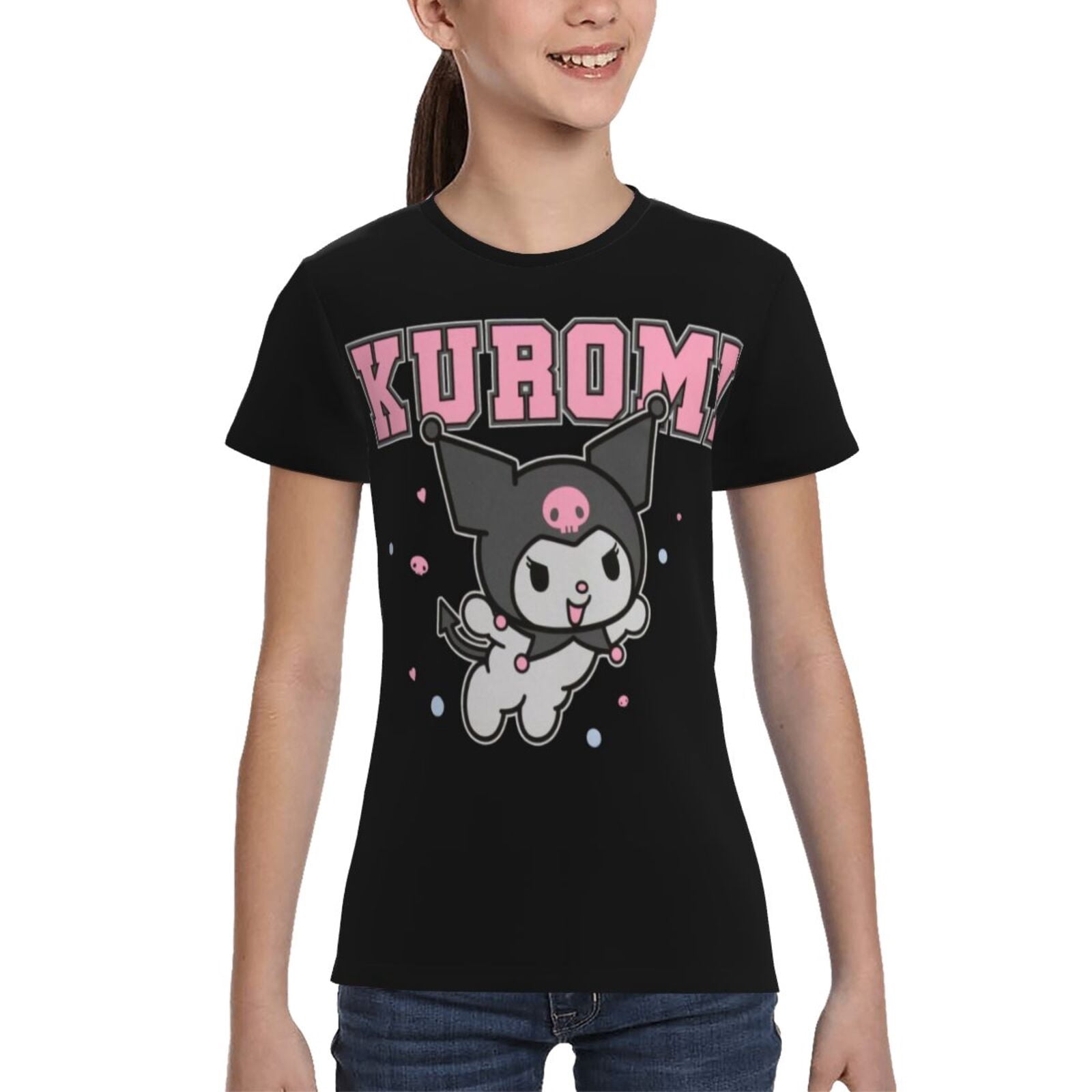 Sanrio Kuromi Backside Logo Shirts for Girls,Girls and Toddlers' Summer ...