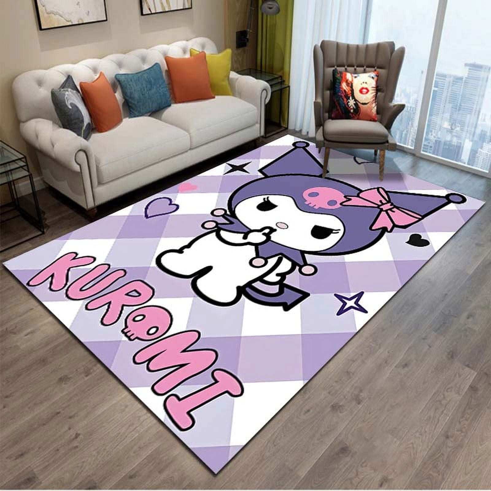 Sanrio Kuromi Cartoon Area Rug Carpet for Living Room Bedroom Mat Sofa ...