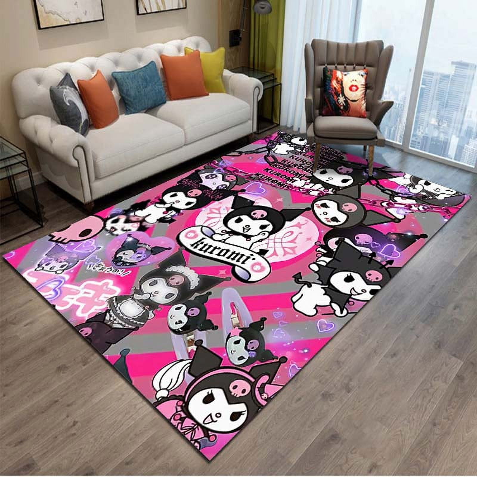 Sanrio Kuromi Cartoon Area Rug Carpet for Living Room Bedroom Mat Sofa ...