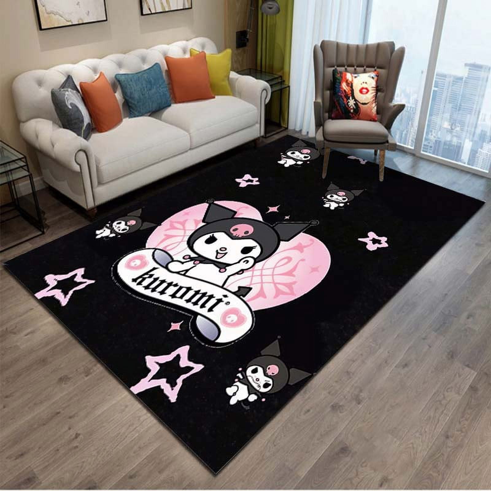 Sanrio Kuromi Cartoon Area Rug Carpet for Living Room Bedroom Mat Sofa ...