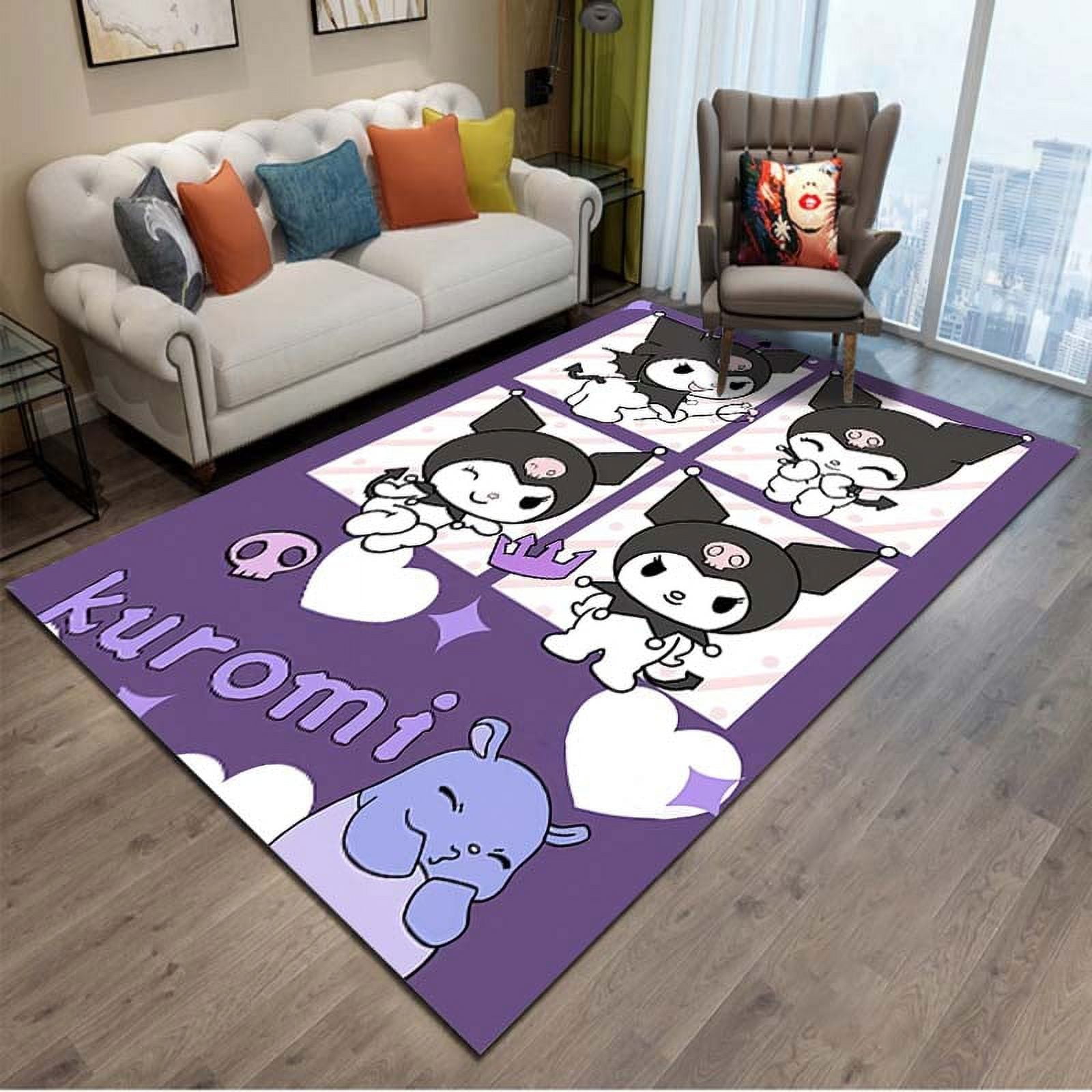 Sanrio Kuromi Cartoon Area Rug Carpet for Living Room Bedroom Mat Sofa ...
