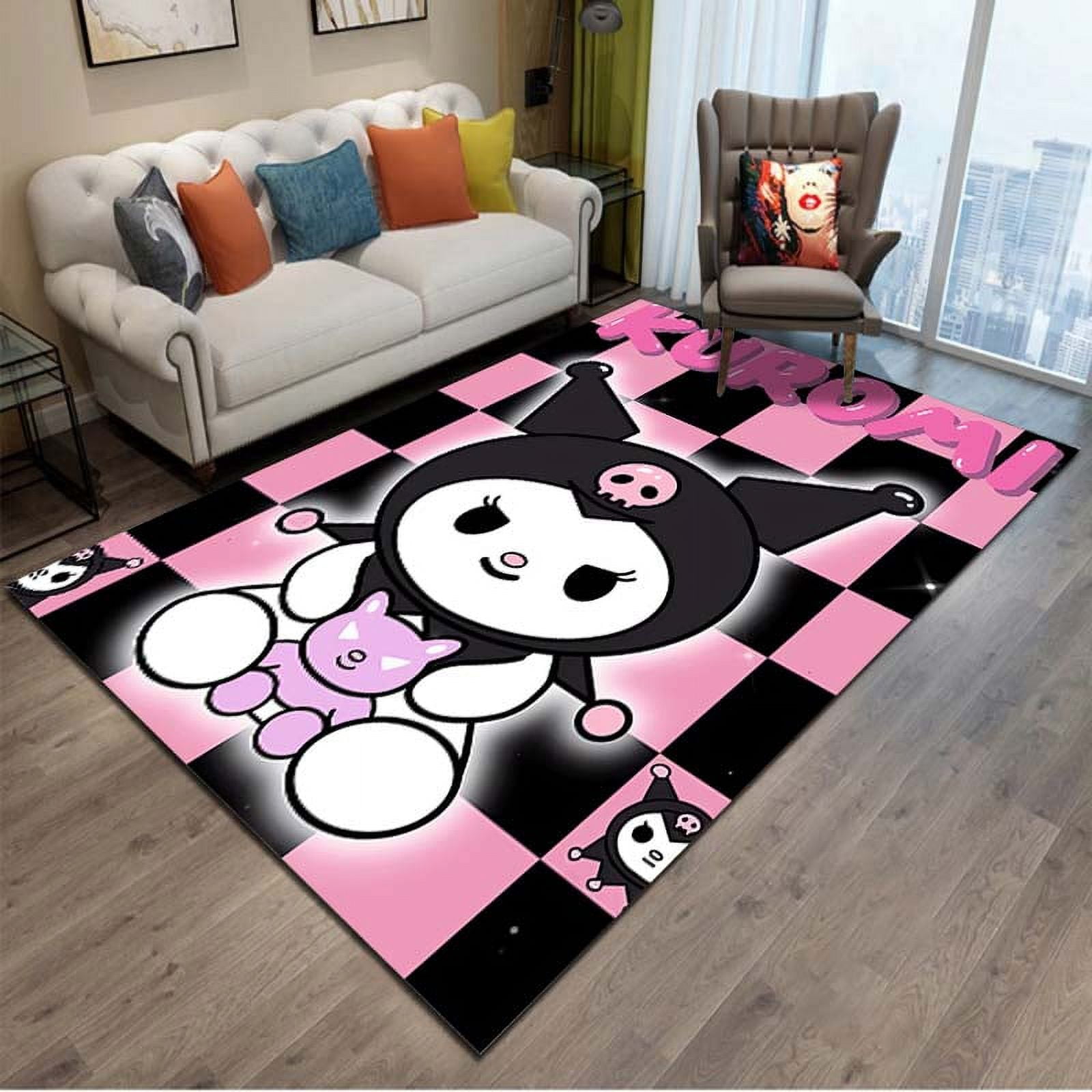 Sanrio Kuromi Cartoon Area Rug Carpet for Living Room Bedroom Mat Sofa ...