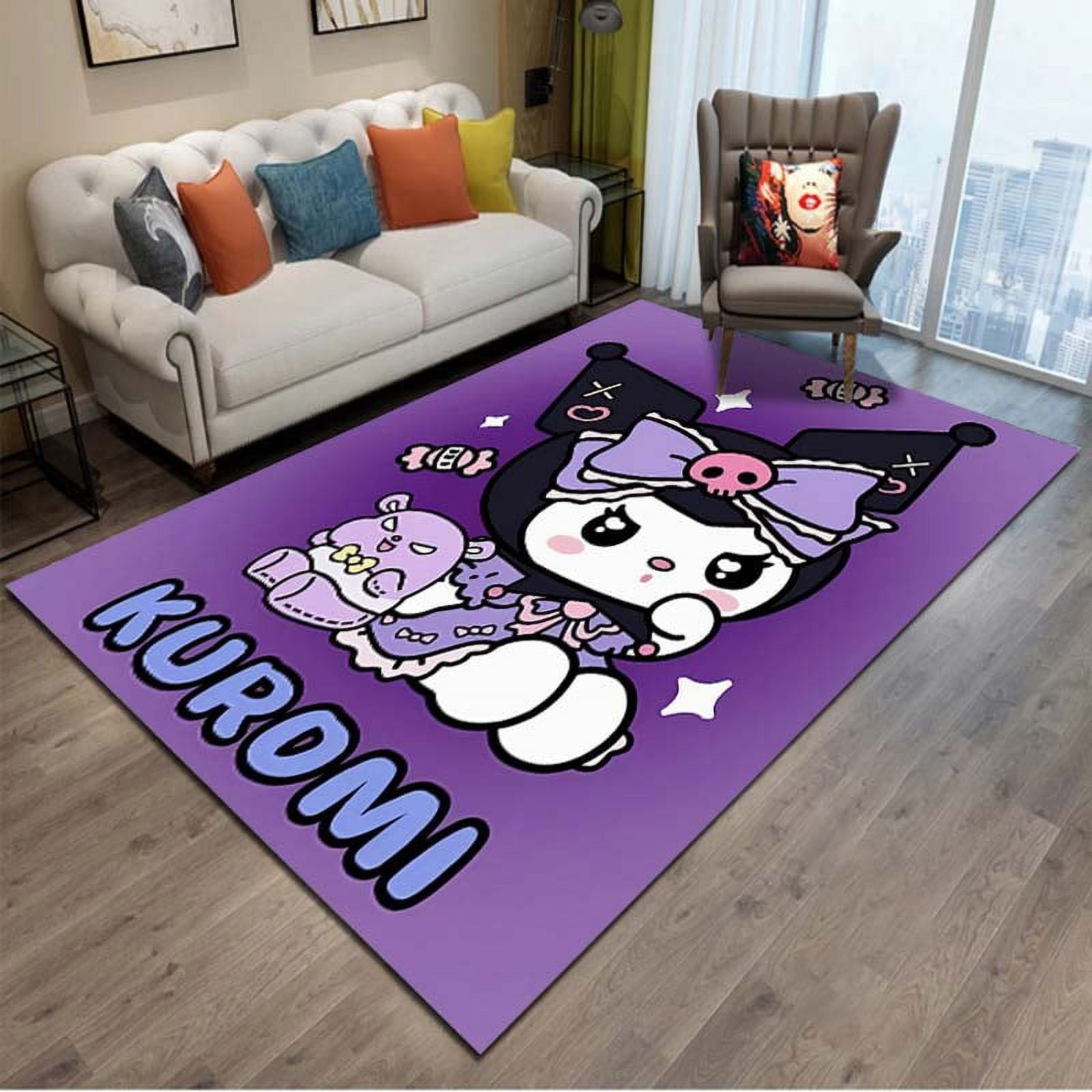 Sanrio Kuromi Cartoon Area Rug Carpet for Living Room Bedroom Mat Sofa ...