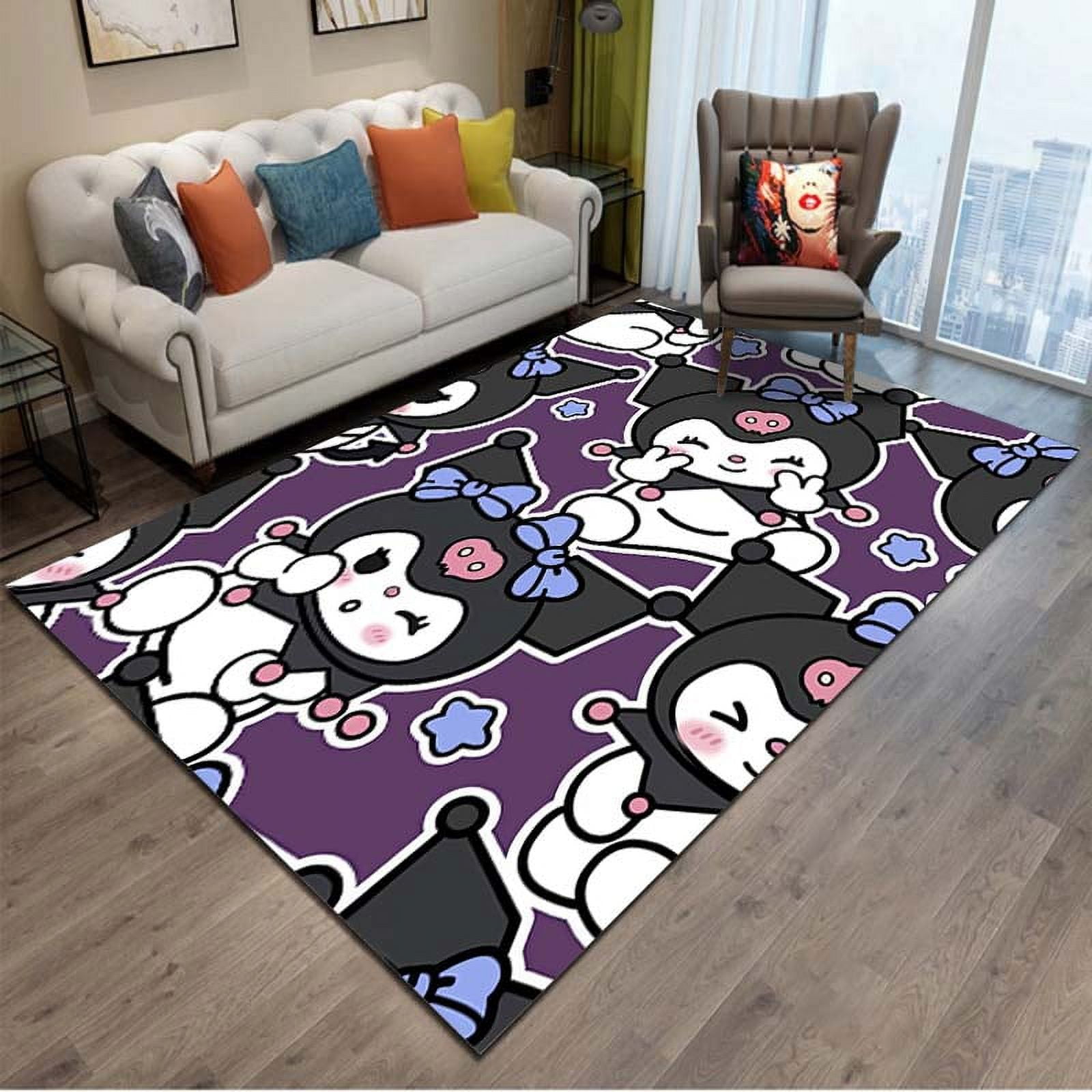 Sanrio Kuromi Cartoon Area Rug Carpet for Living Room Bedroom Mat Sofa ...