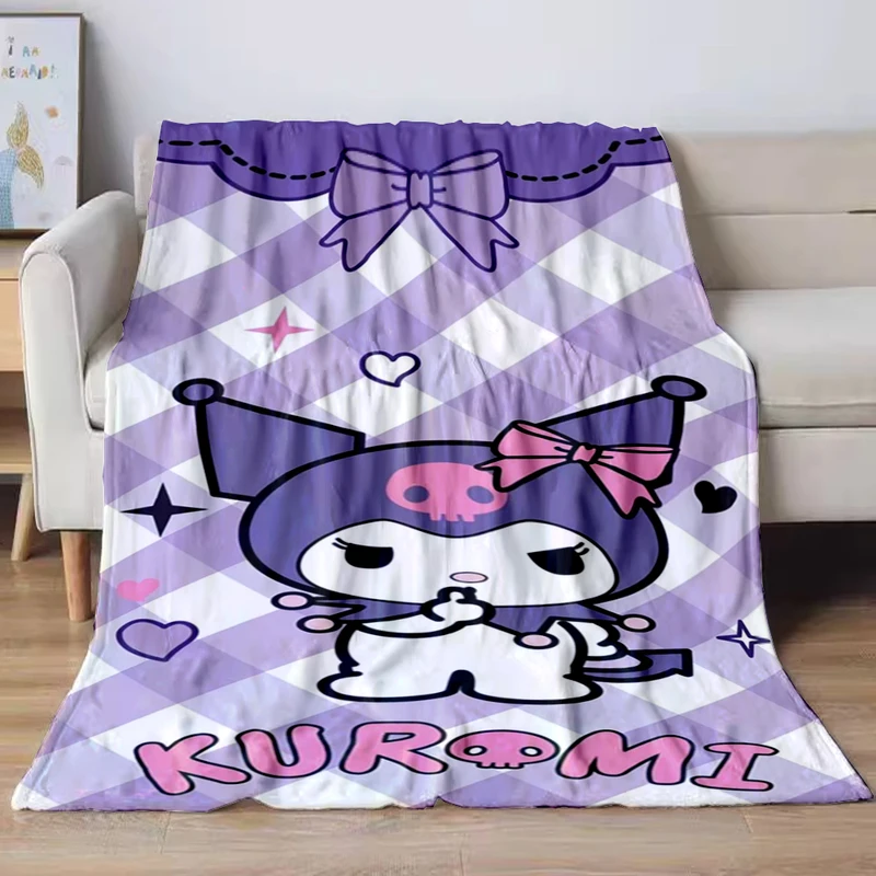 Sanrio Kuromi Cartoon Blanket Kawaii Flannel Blanket Child Soft Quilt ...