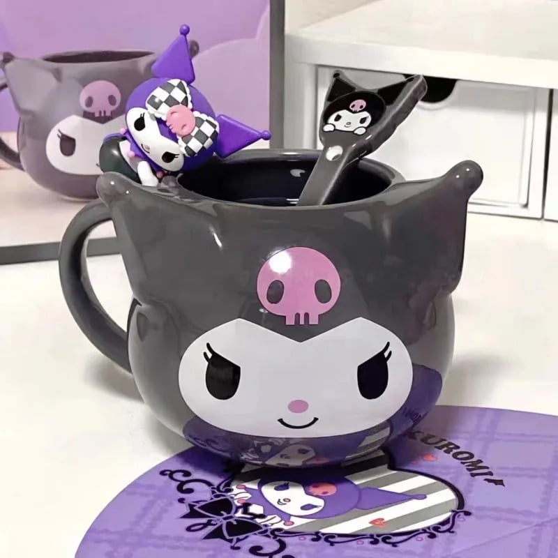 Sanrio Kuromi Cartoon Cute Cup Ceramic Y2k Sweet Girl Mug Women ...