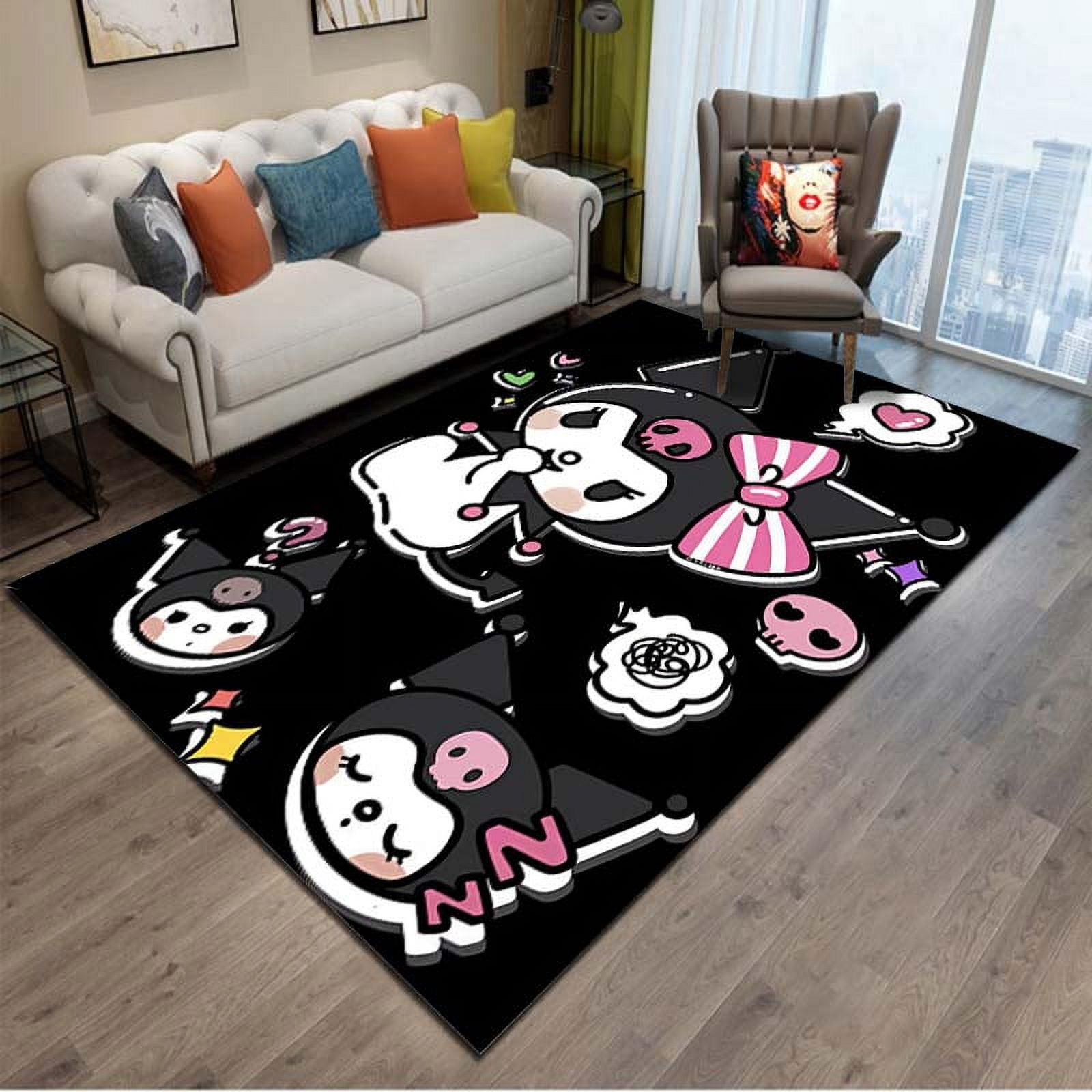 Sanrio Kuromi Cartoon Rug Carpet for Living Room Bedroom Mat Hello ...