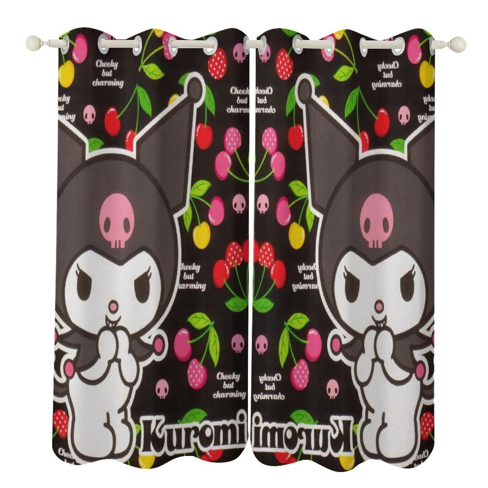 Sanrio-Kuromi Cherry Kids Curtains 52 X 84 Inch,Cartoon Blackout ...
