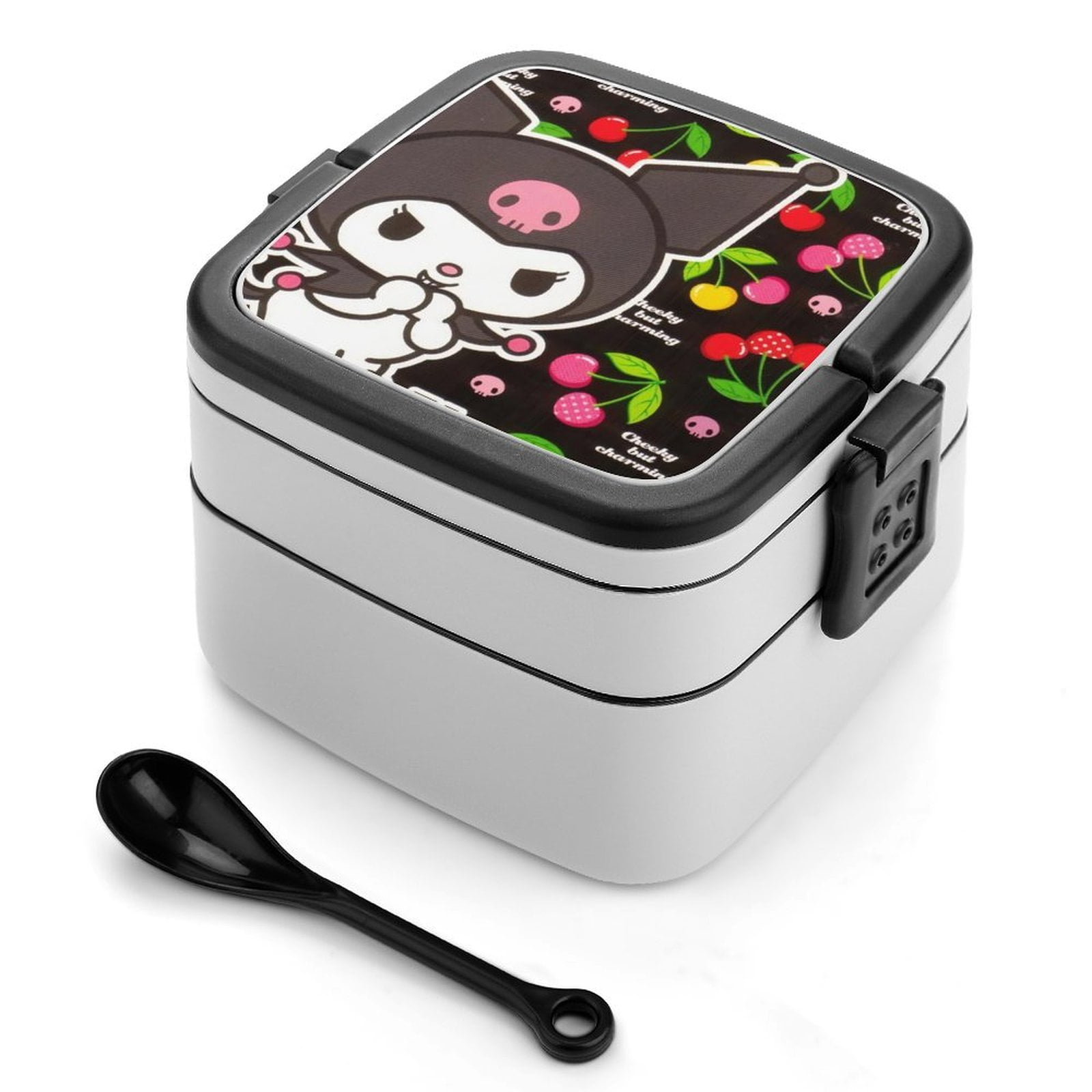 Sanrio-Kuromi Cherry Reusable Bento Boxes Lunch Box Double Layer ...