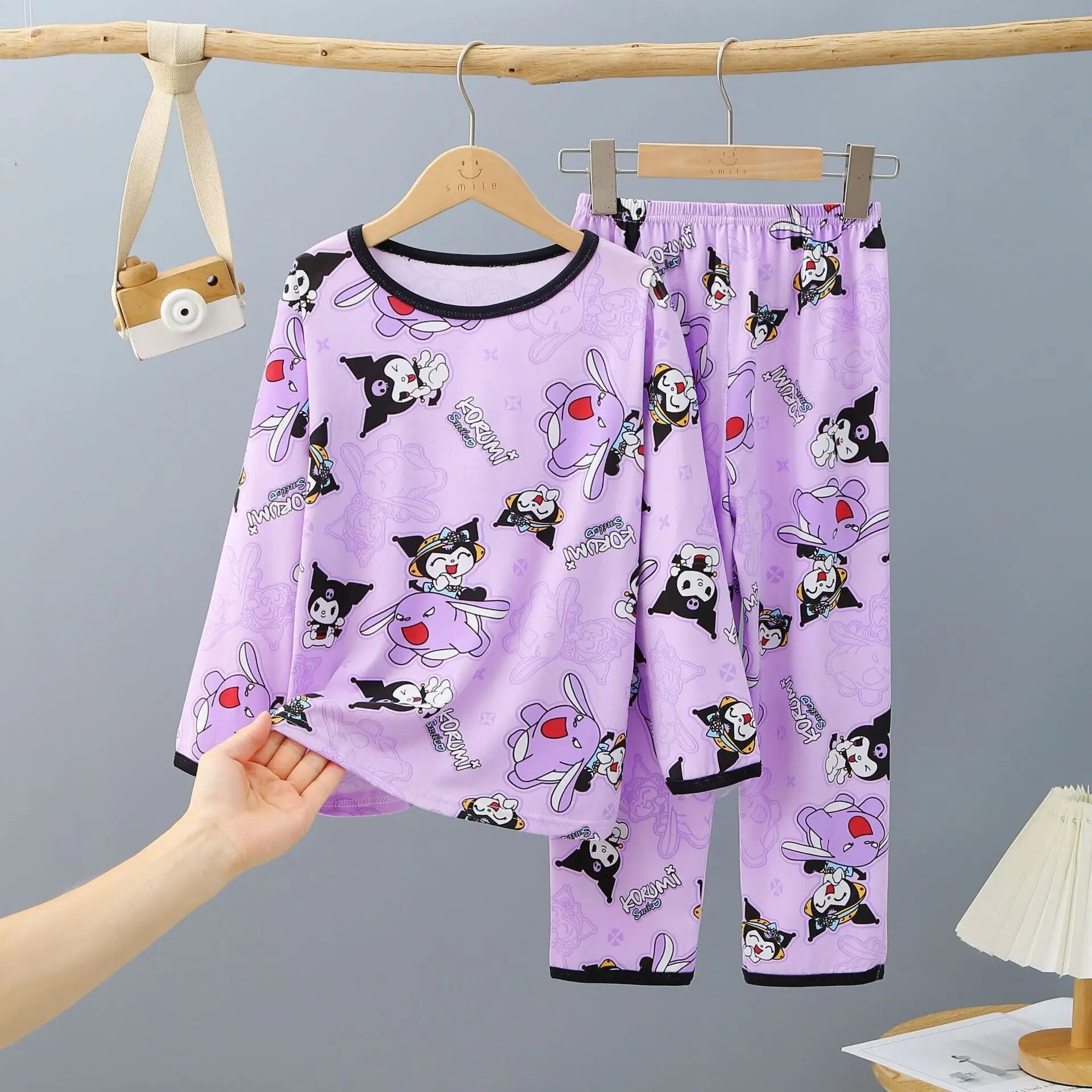 Sanrio Kuromi Children Pajamas Suit Kawaii Anime Hello Kitty My Melody ...