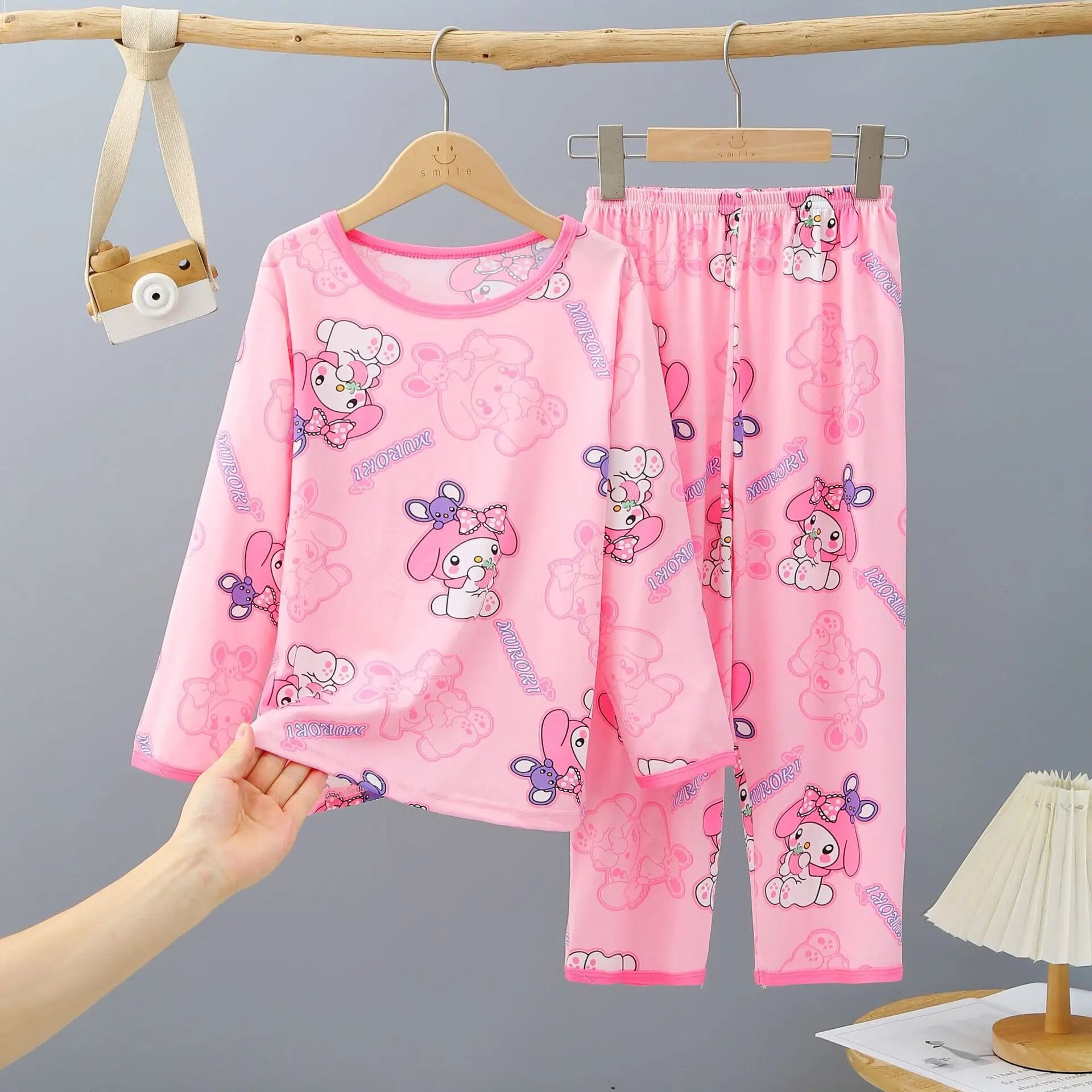 Sanrio Kuromi Children Pajamas Suit Kawaii Anime Hello Kitty My Melody ...