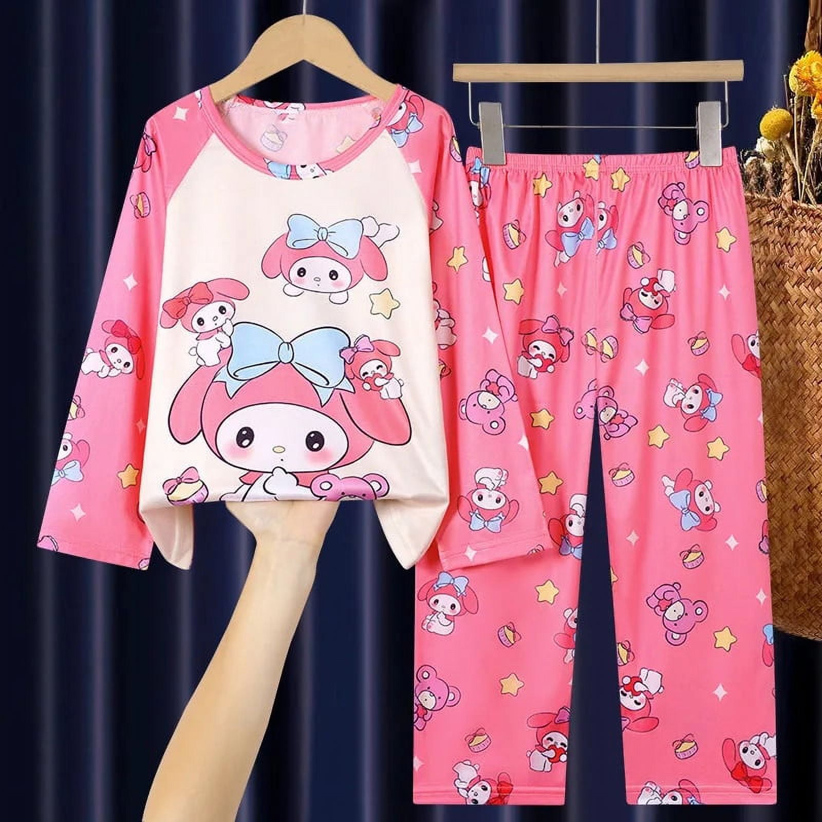 Sanrio Kuromi Children Pajamas Suit Kawaii Anime Hello Kitty My Melody ...