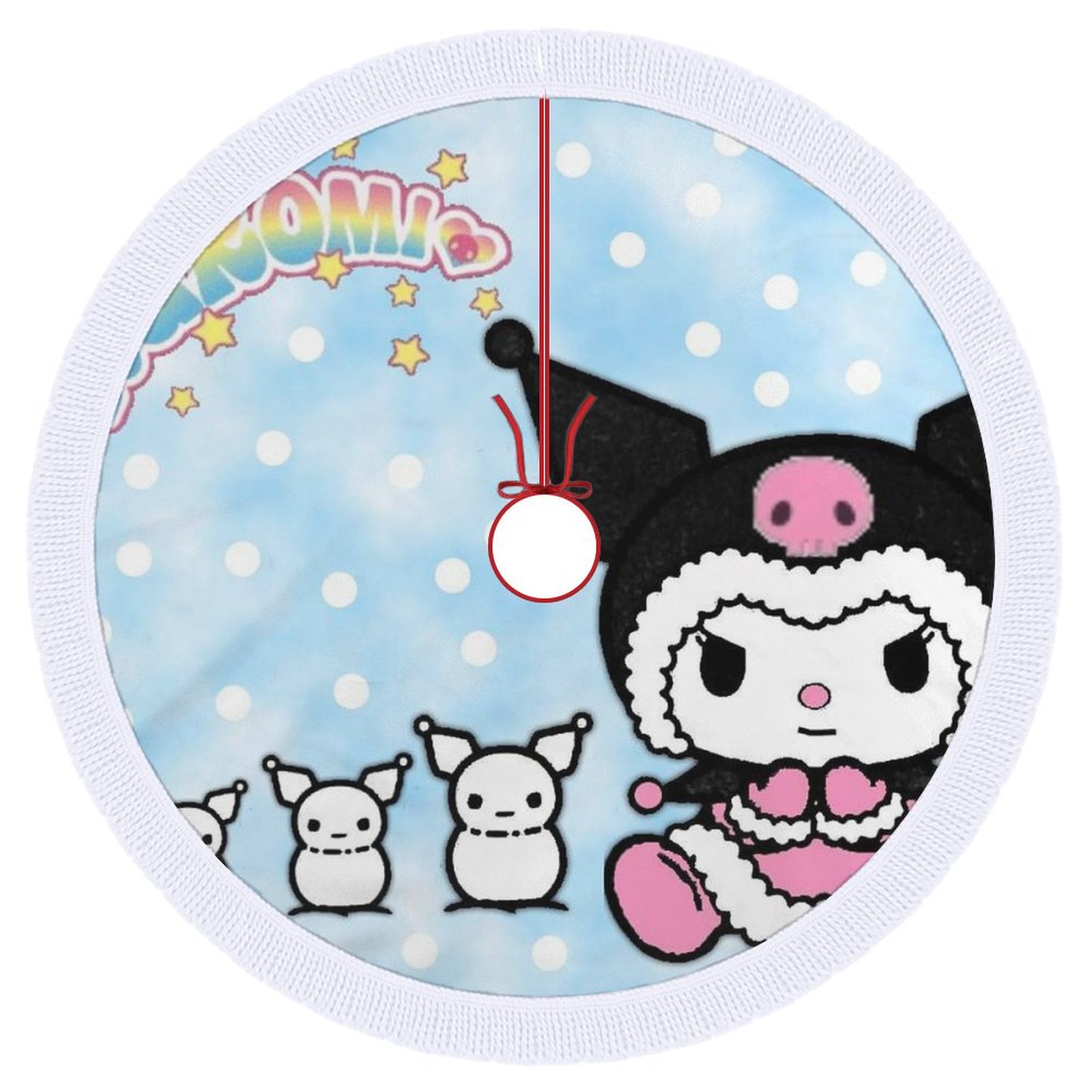 Sanrio Kuromi Christmas tree skirt Christmas tree mat with fringe ...