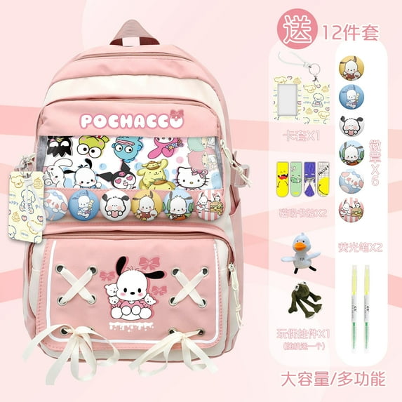 Sanrio Kuromi Cinnamon Dog Hello Kitty Large Capacity Backpack All-match Schoolbag COS Backpack ...