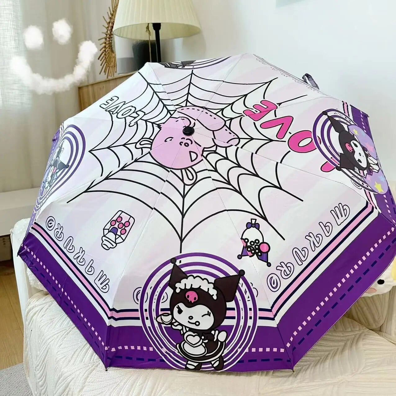 Sanrio Kuromi Cinnamoroll Automatic Open Close Umbrella Animals Anti-Uv ...