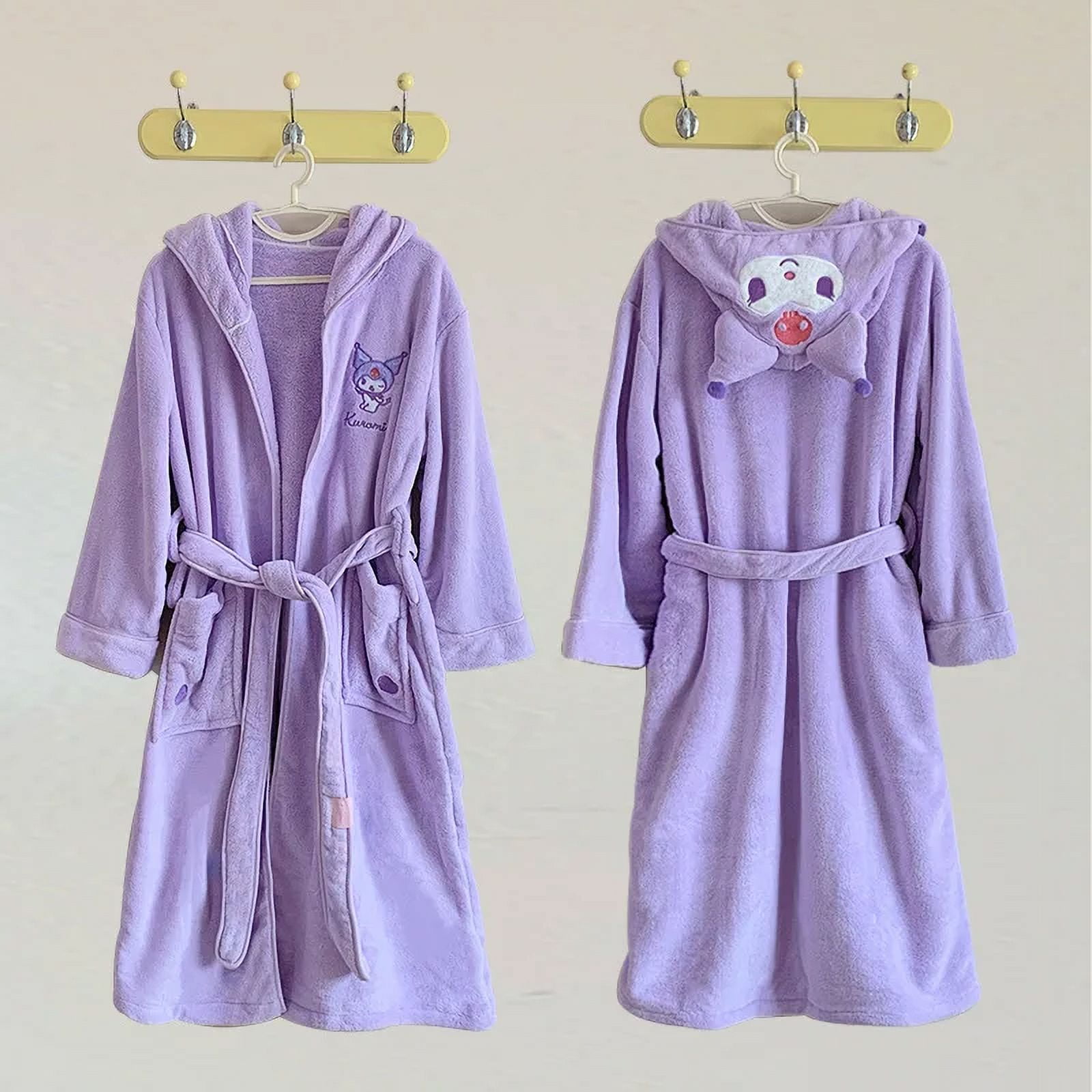 Sanrio Kuromi Cinnamoroll Genuine Bathrobe Velvet Pajama Water ...
