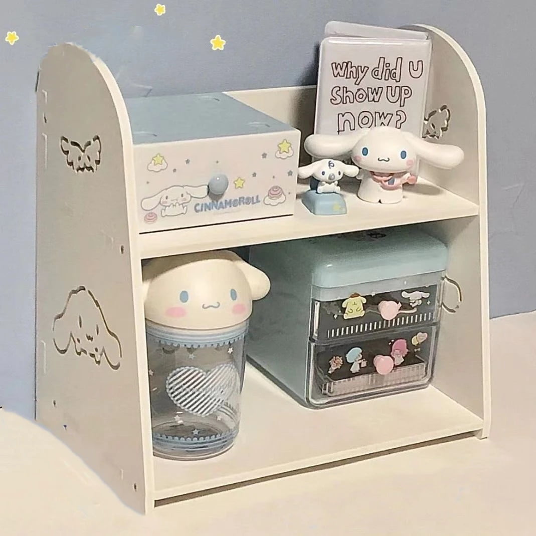 Sanrio Kuromi Cinnamoroll Hello Kitty Diy Storage Rack Bookshelf Water ...