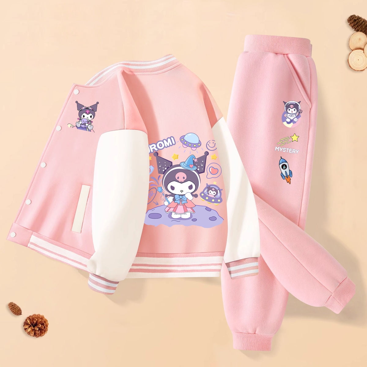 Sanrio Kuromi Cinnamoroll Kawaii Girl Two-piece Suit Children 2024 New ...
