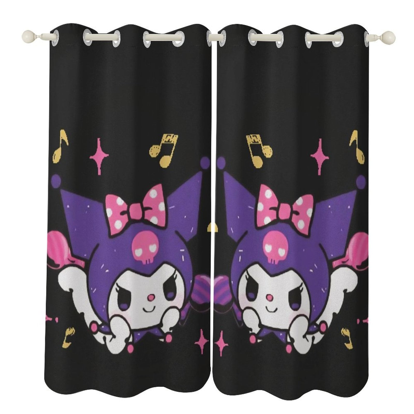 Sanrio Kuromi Curtains 84 inch,2 Panels Set,100% Blackout Curtain ...