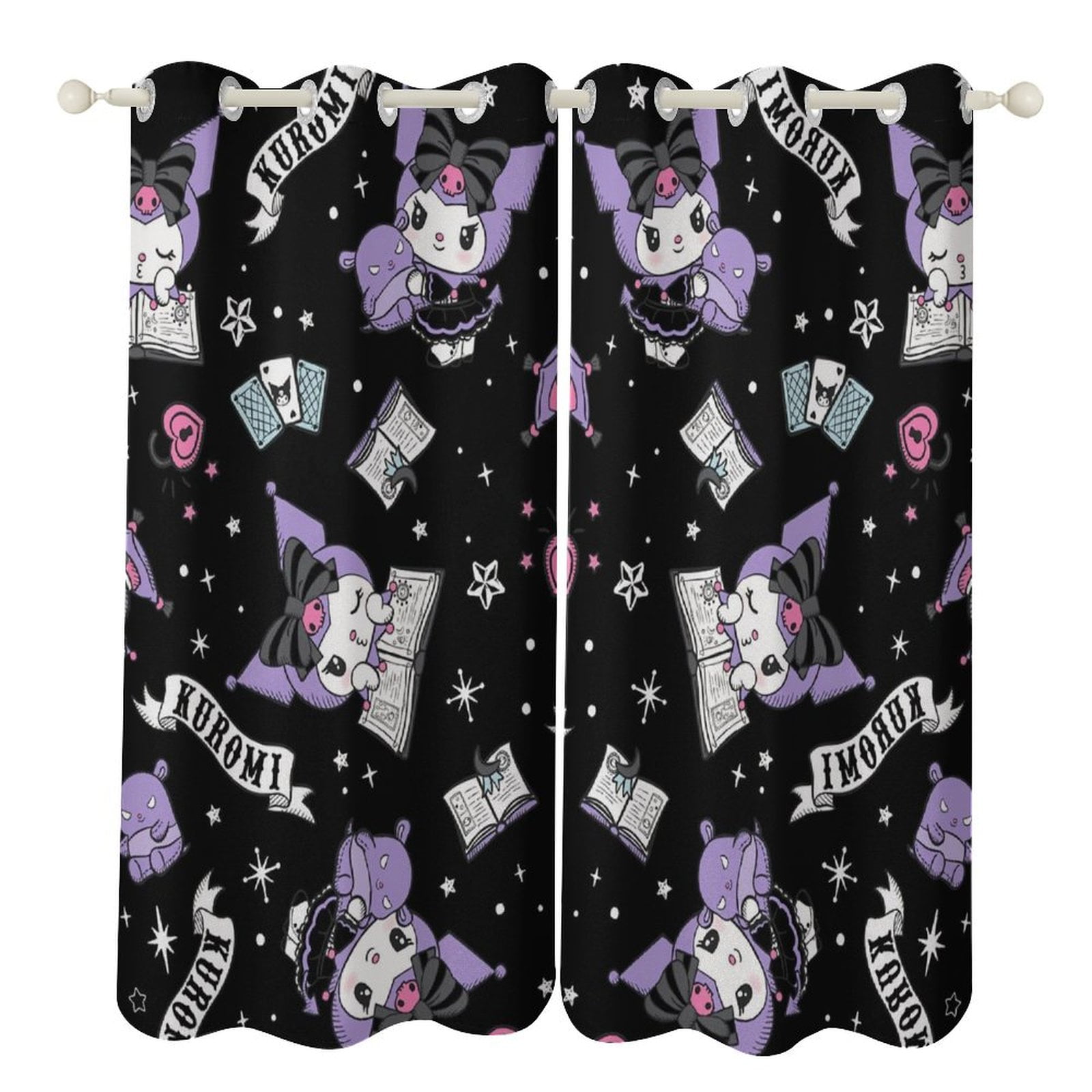 Sanrio Kuromi Curtains,Blackout Curtains for Bedroom - Grommet Thermal ...
