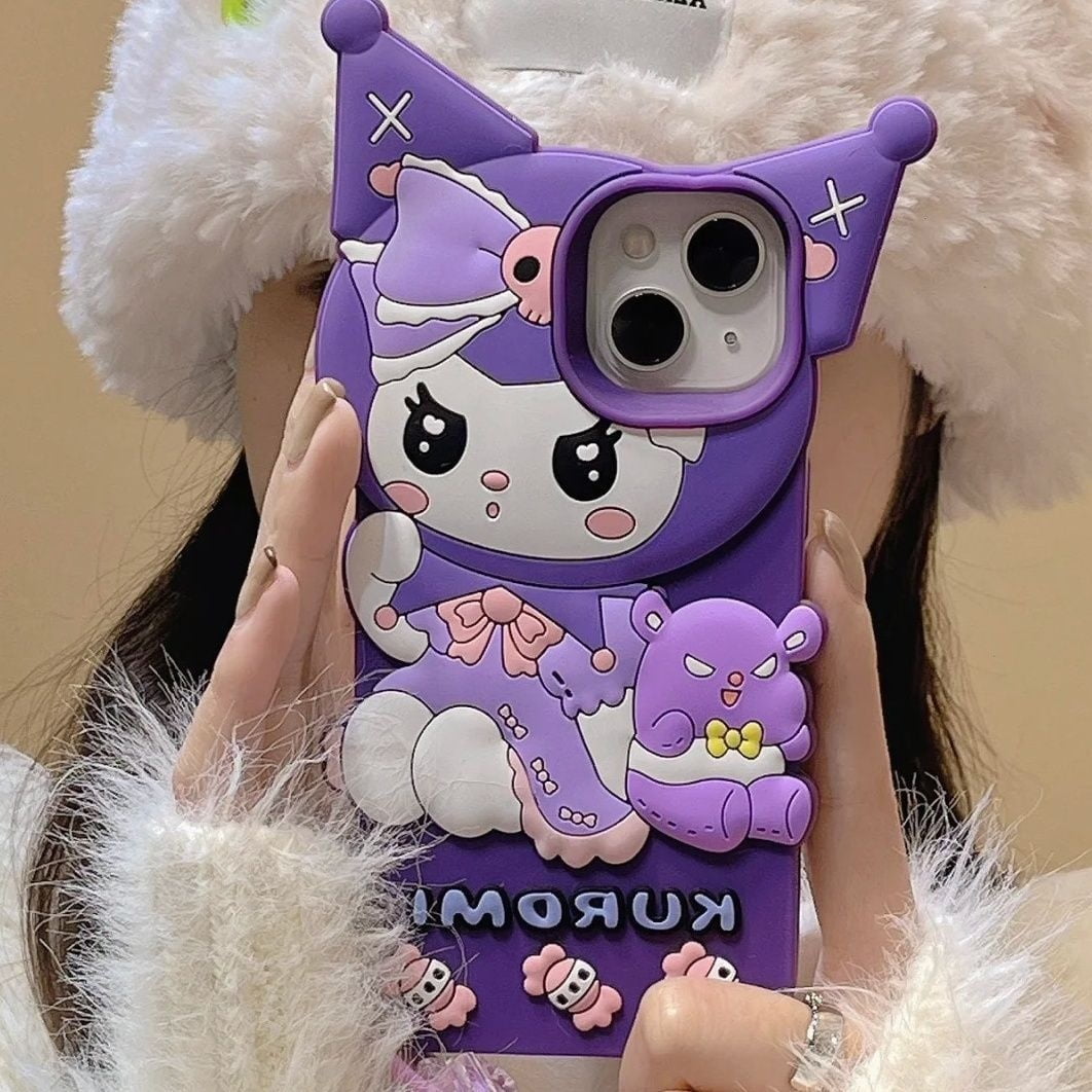 Sanrio Kuromi Cute 3D Cartoon Purple IPhone 12 11 13 14 Pro Max Case ...