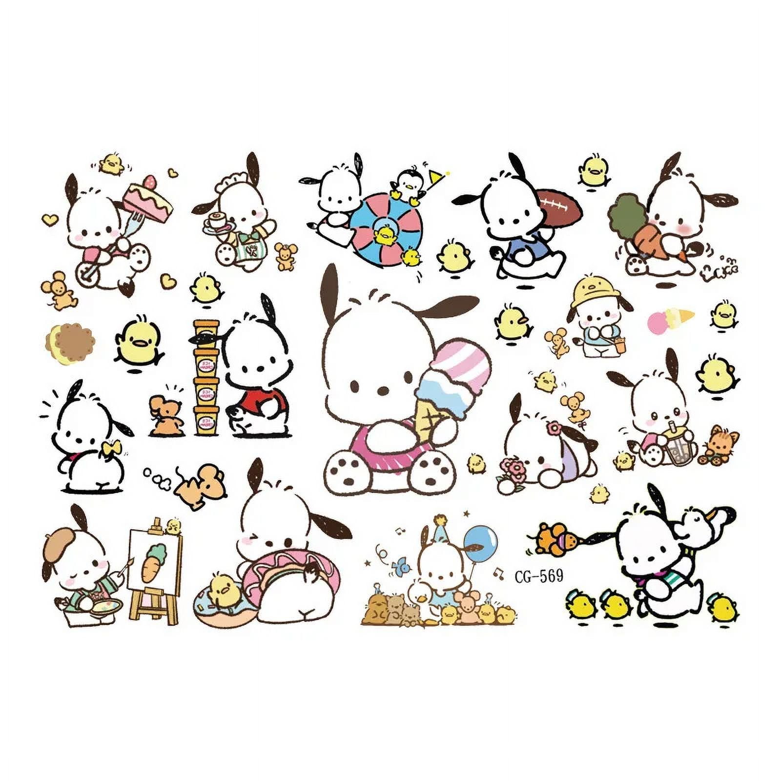 Sanrio Kuromi Hello Kitty Cat Tattoo Sticker Mymelody Tattoos ...