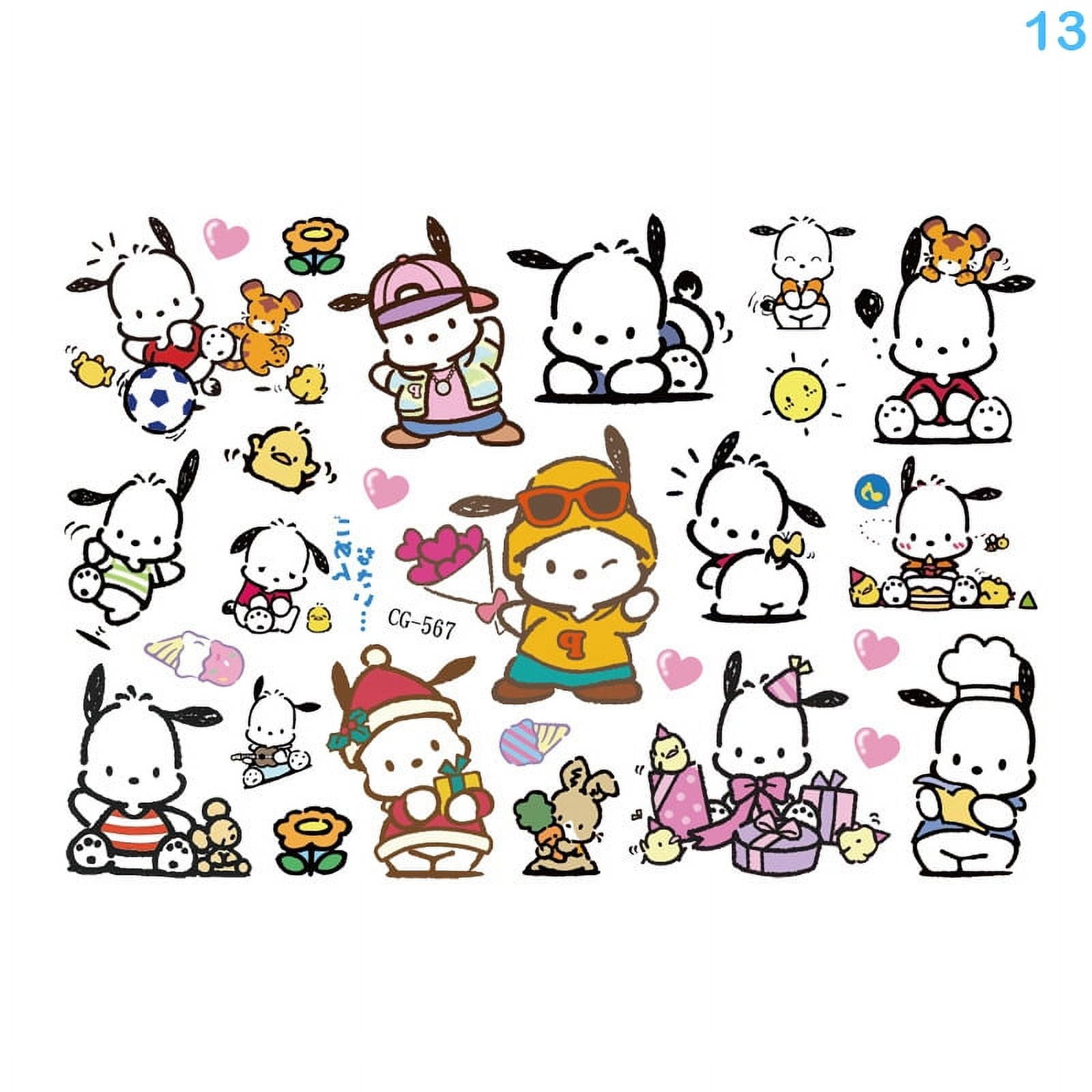 Sanrio Kuromi Hello Kitty Cat Tattoo Sticker Mymelody Tattoos ...