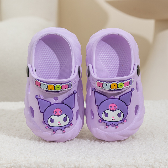 Sanrio Kuromi Hello Kitty Kids Summer Slippers Baby Cartoon My Melody ...