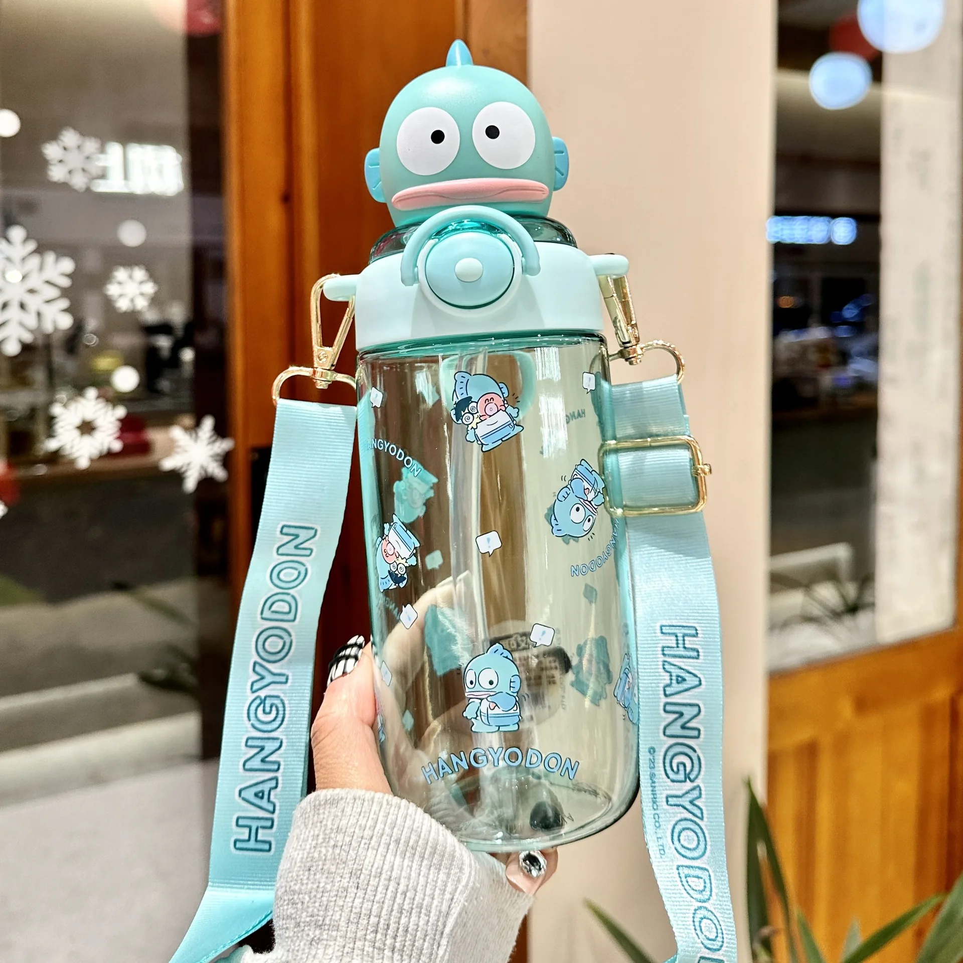 Sanrio Kuromi Hello Kitty Straw Space Cup 650ml Shoulder Band Portable ...